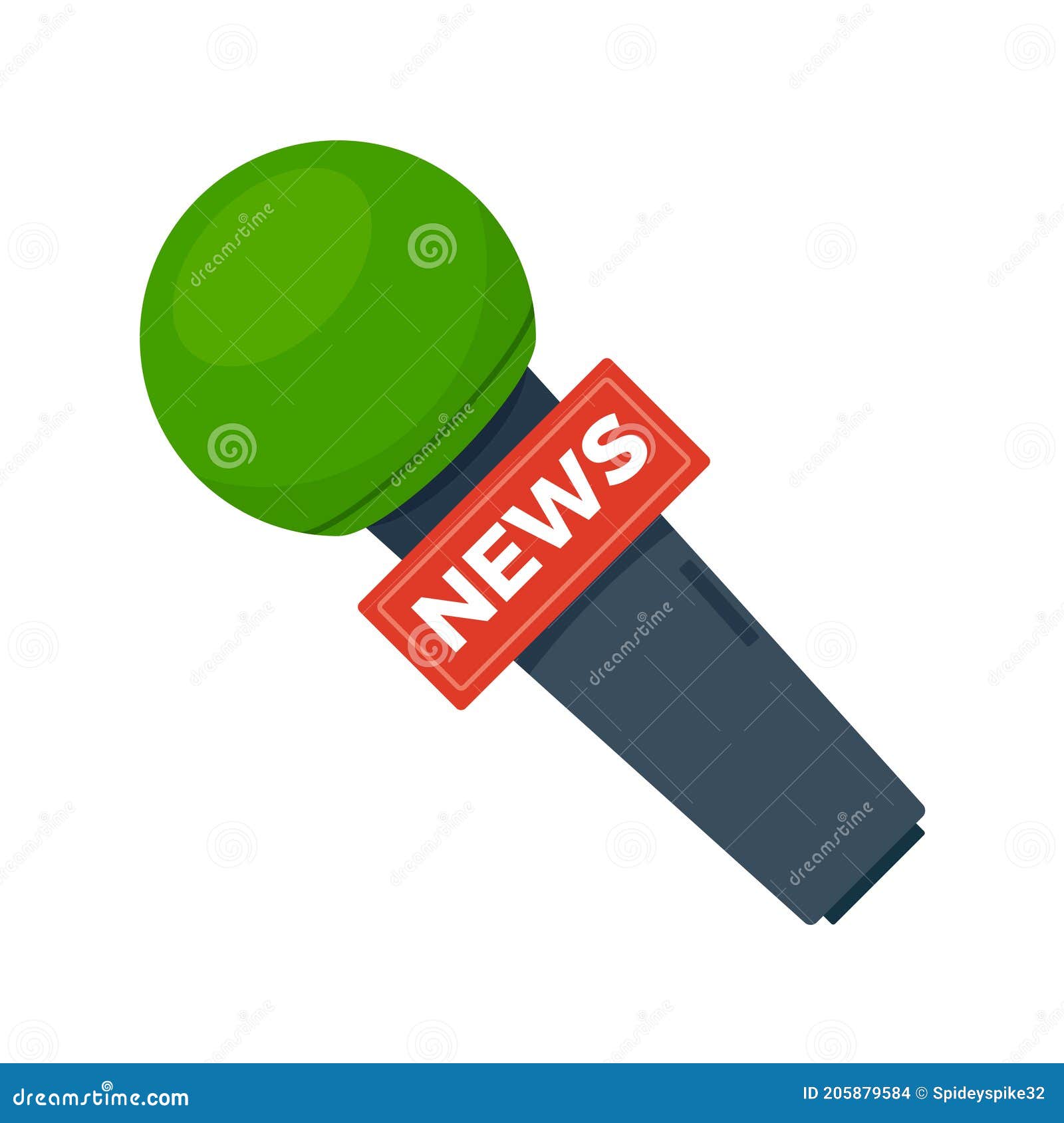 The Green Microphone. Isolated Vector Illustration Stock Vector ...