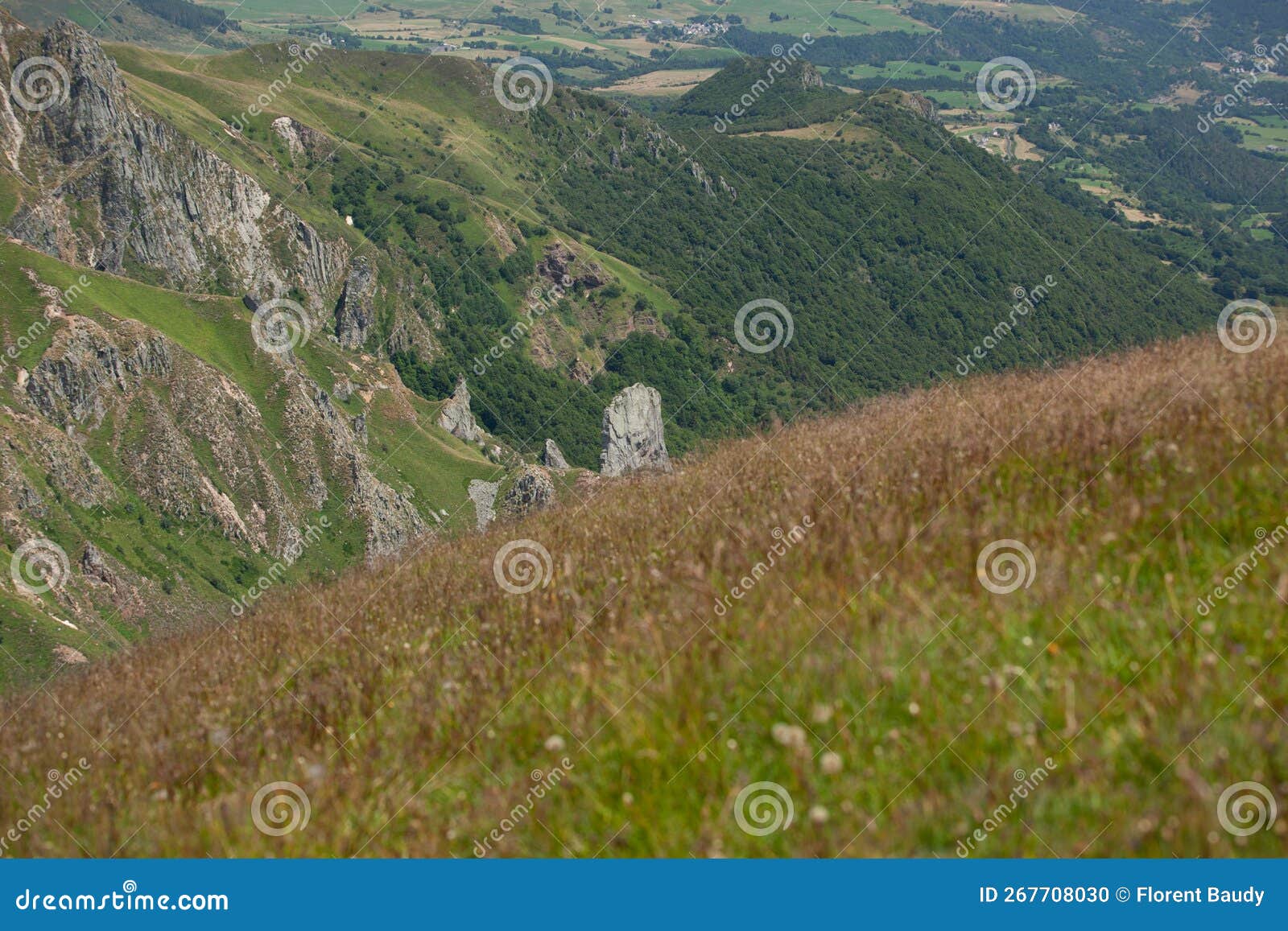 Green Mid-mountain Landscape Under the Sun without Trees Stock Photo ...
