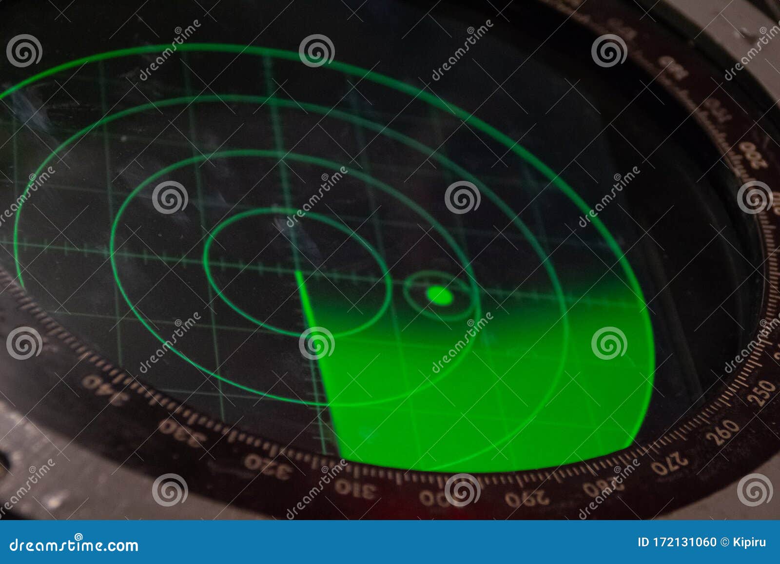Green Military Radar Screen with Unknown Target Dot - Safety Equipment ...