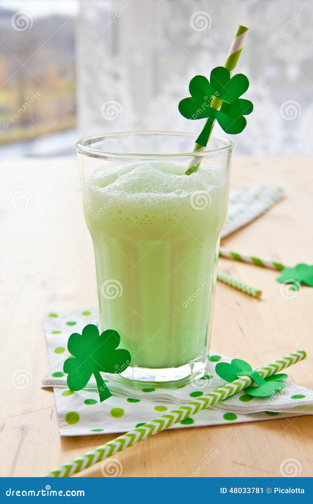Green Milkshake stock image. Image of ireland, shamrock - 48033781