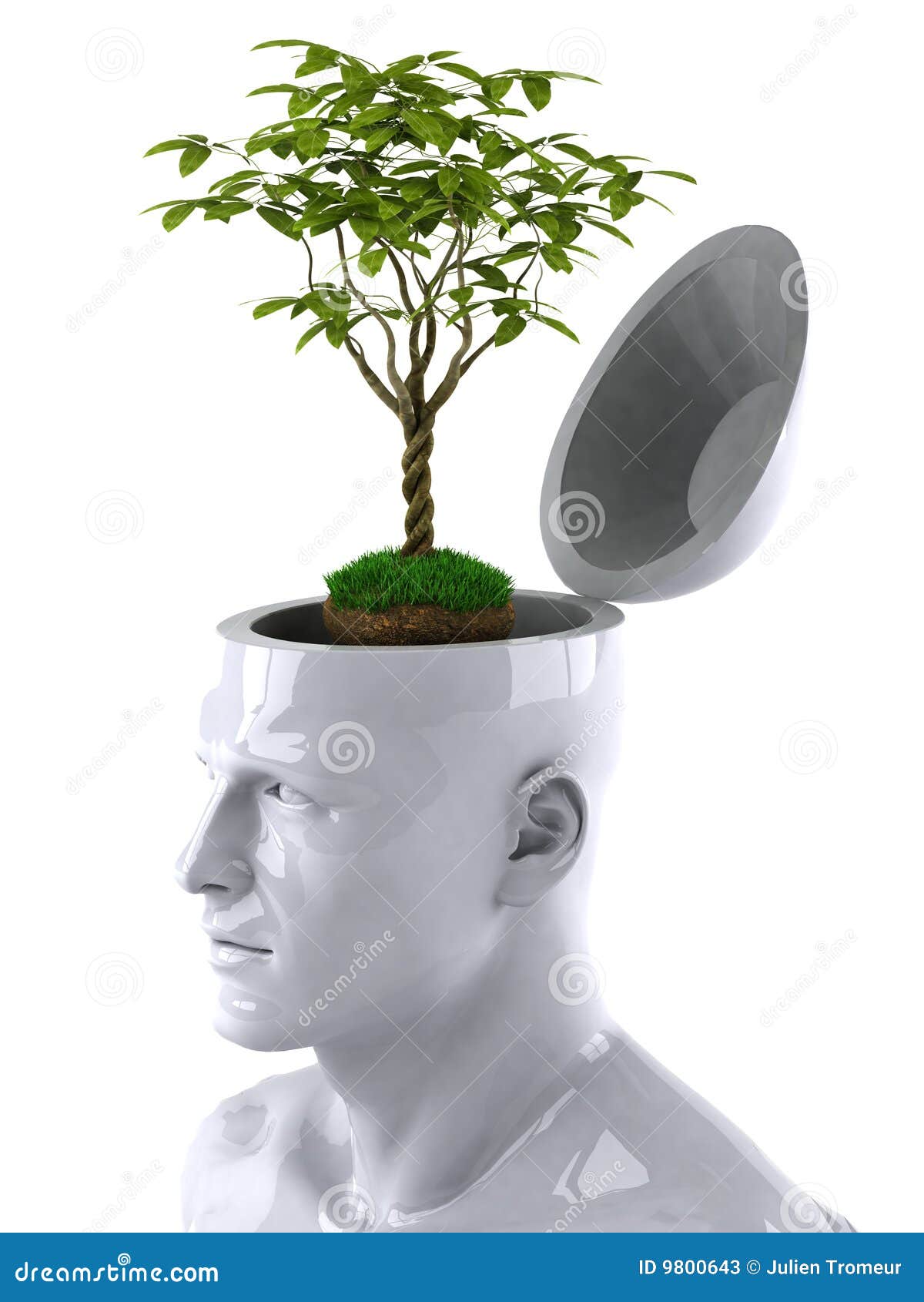 Green mind stock illustration. Illustration of intellect - 9800643