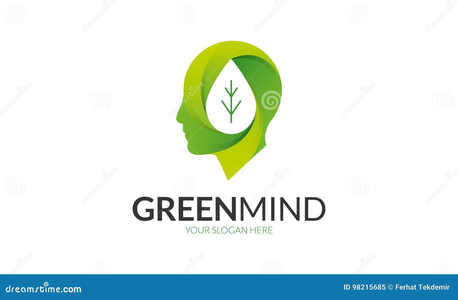 Green Mind Logo stock illustration. Illustration of green - 98215685