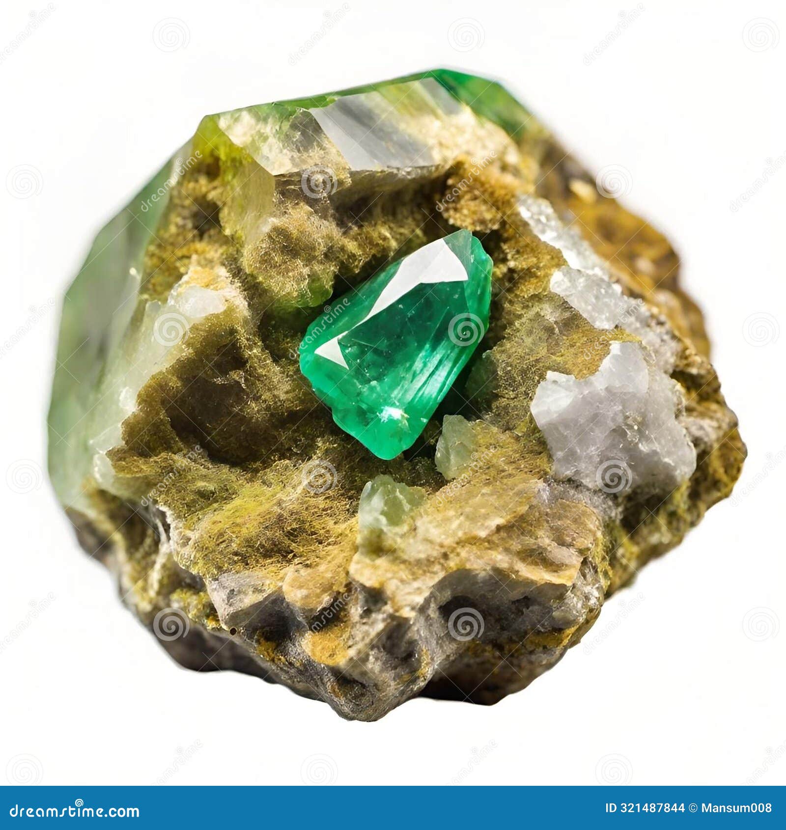 Green Mineral Rock on White Background Stock Illustration ...