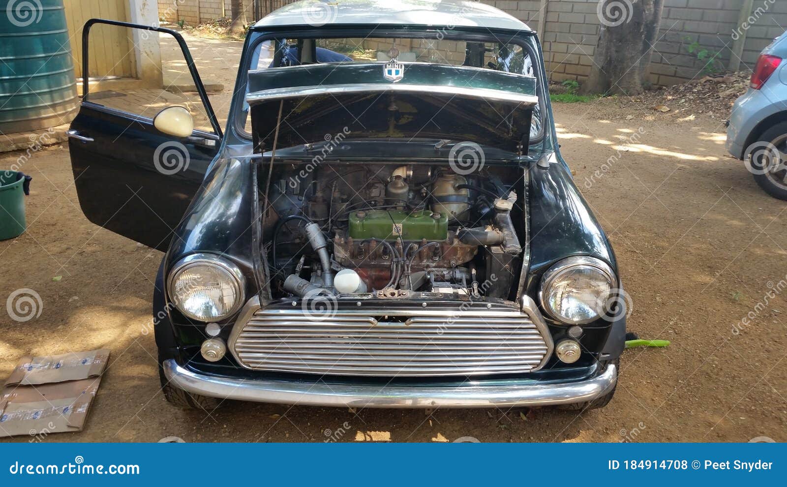 Green Mini Cooper with Engine Editorial Stock Photo - Image of wheel ...