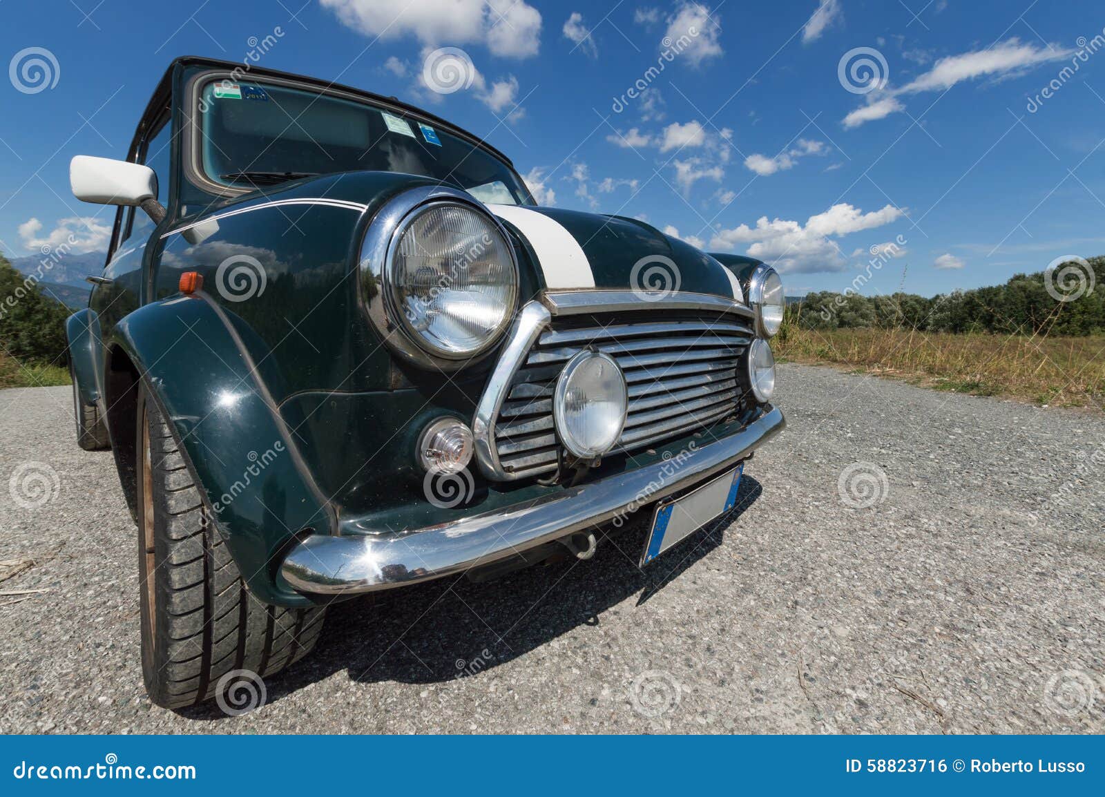 Green Mini Cooper stock photo. Image of transport, retro - 58823716