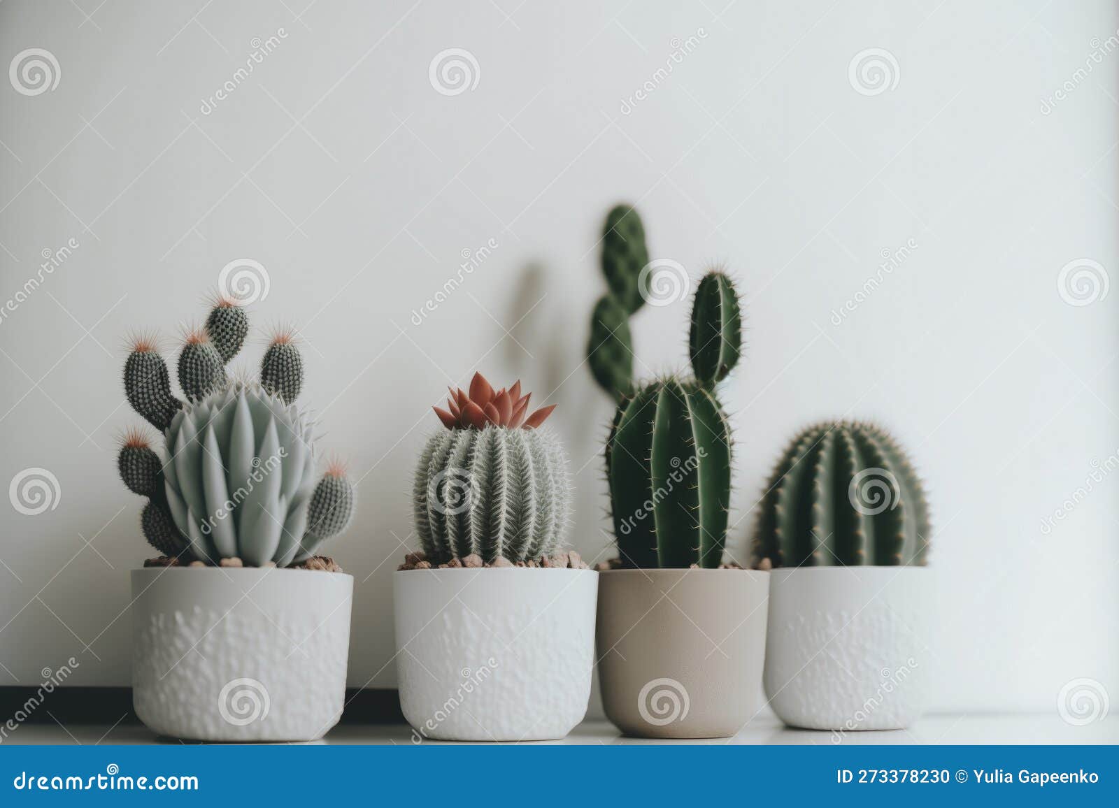Green Minimalist Cacti. Illustration AI Generative Stock Illustration - Illustration of empty ...