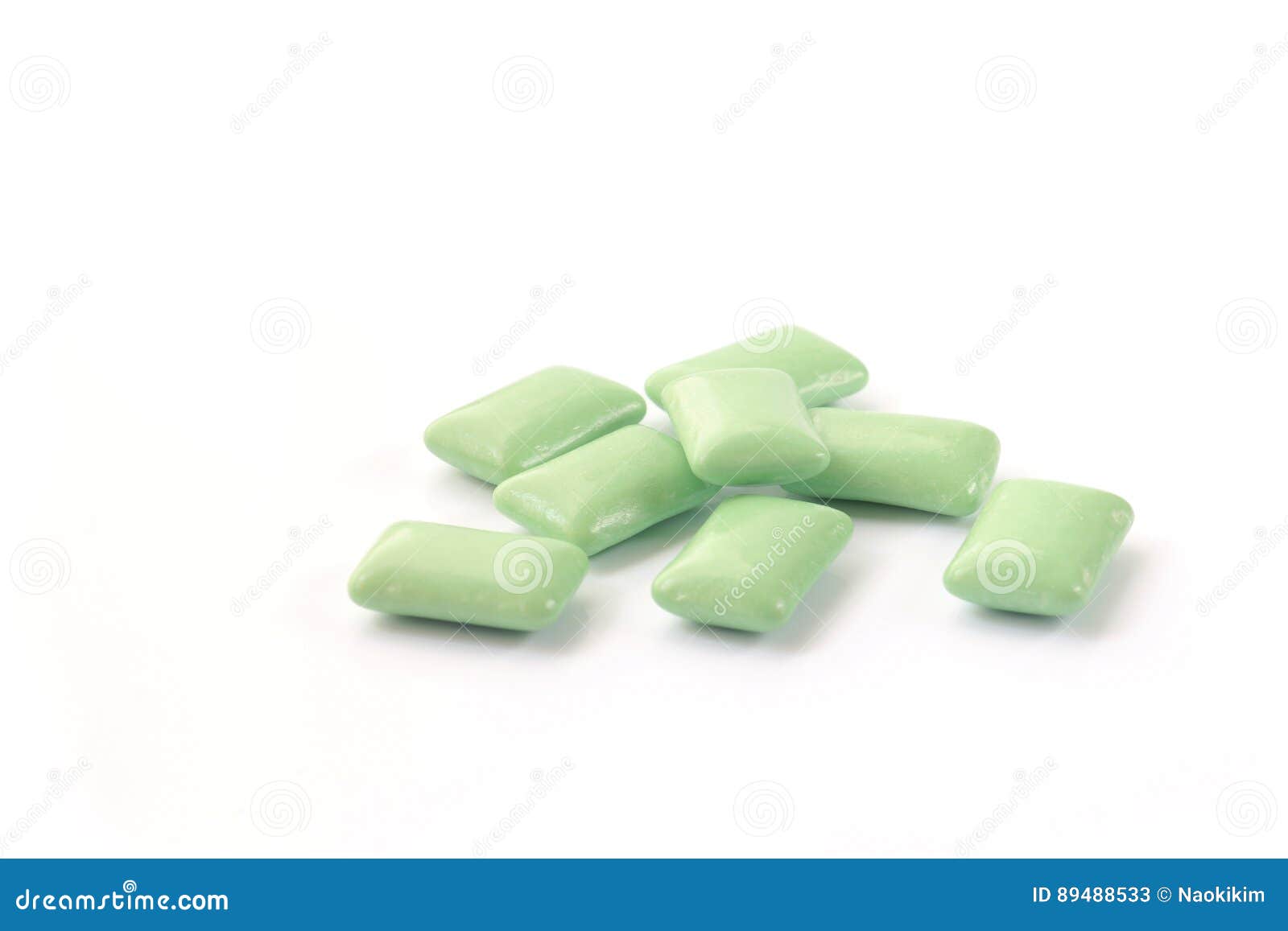 Green Mint Chewing Gum Tablet on White Stock Image - Image of medicine ...