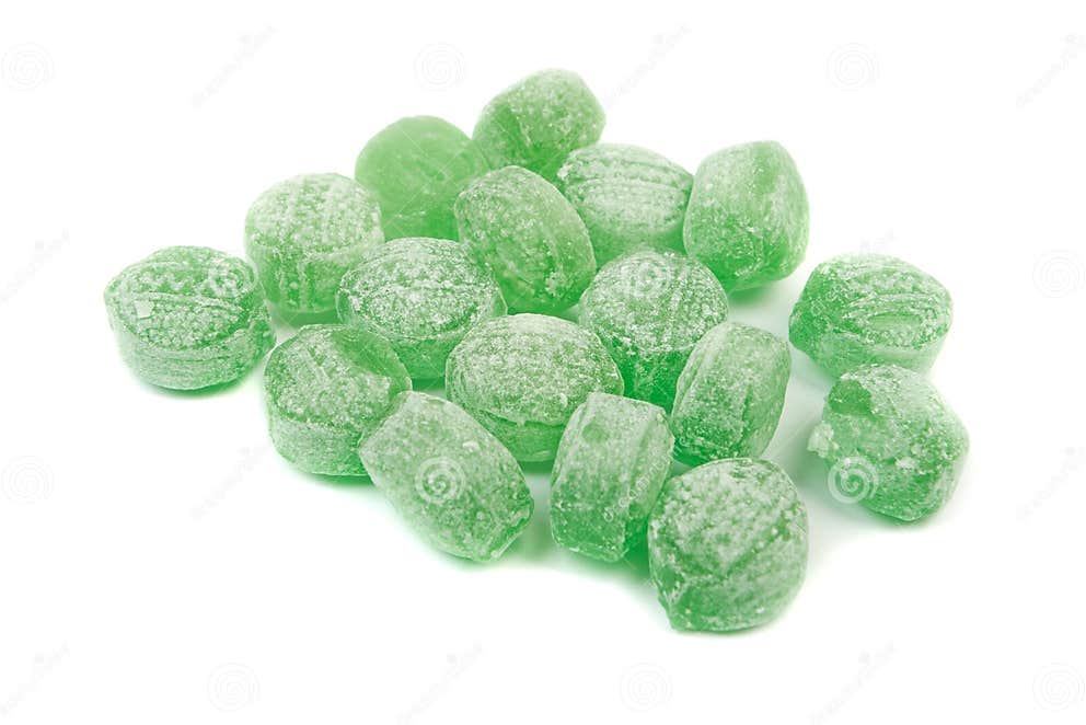 Green mints candy isolated stock photo. Image of herbal - 59981748