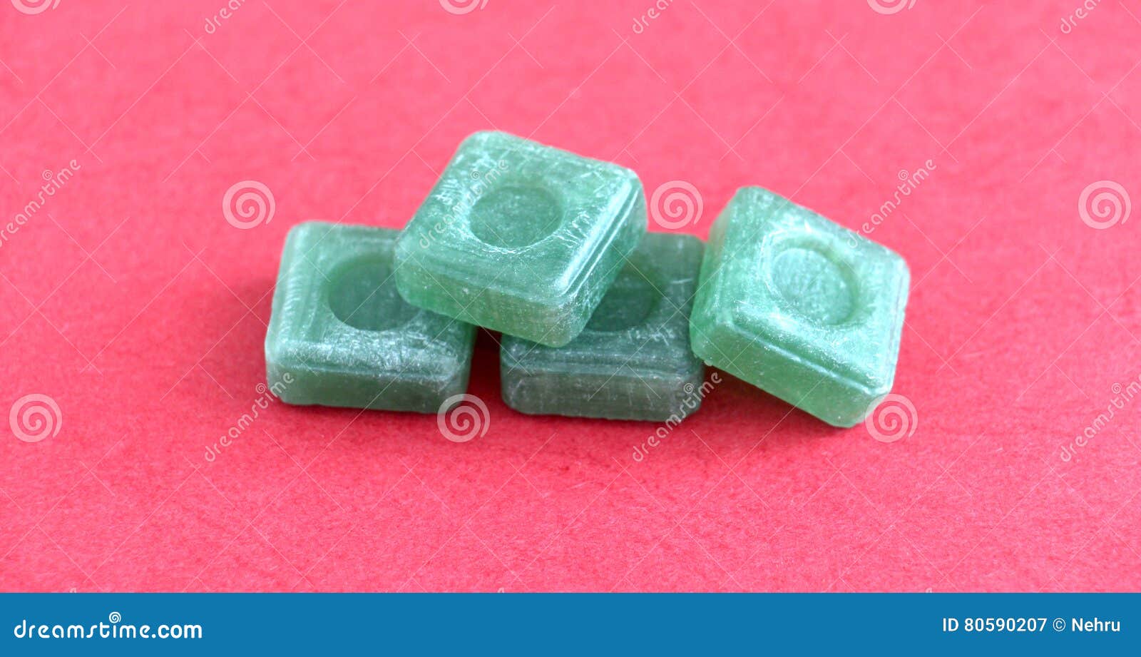 Green Mints Candy on Red Background Stock Image - Image of herbal ...