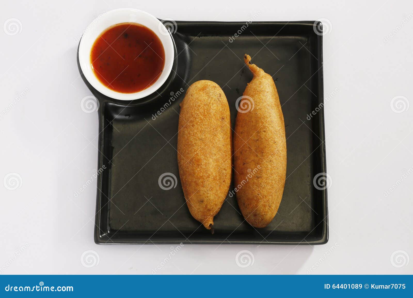 Green Mirchi Pakora or Green Chilli Cutlet with Sauce Stock Image ...
