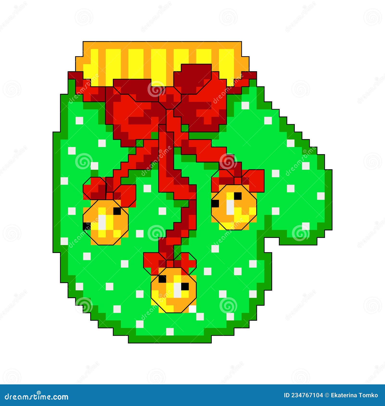 Green Mitten. Pixel Graphics. Design Element. Eps 10 Stock Vector ...