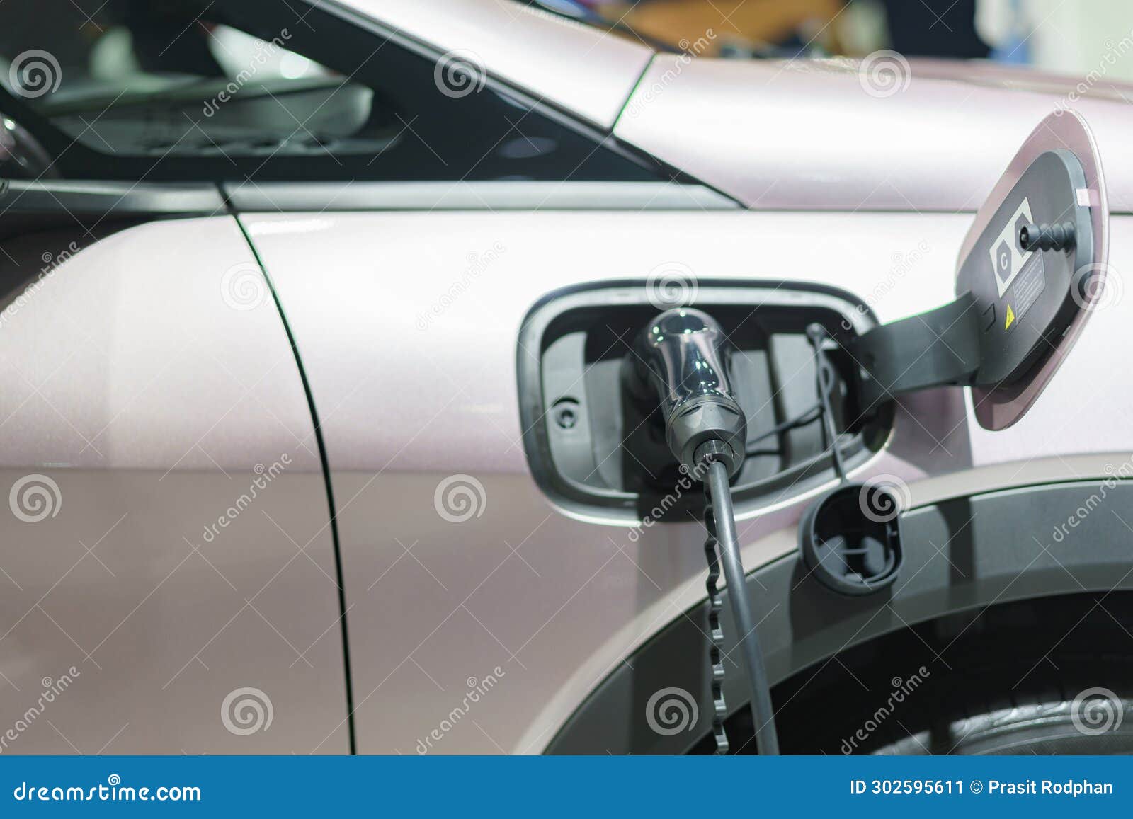 Green Mobility in Action EV Car Charging at Station Stock Image - Image ...