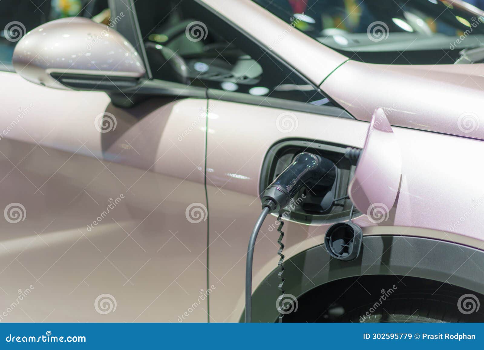 Green Mobility in Action EV Car Charging at Station Stock Image - Image ...