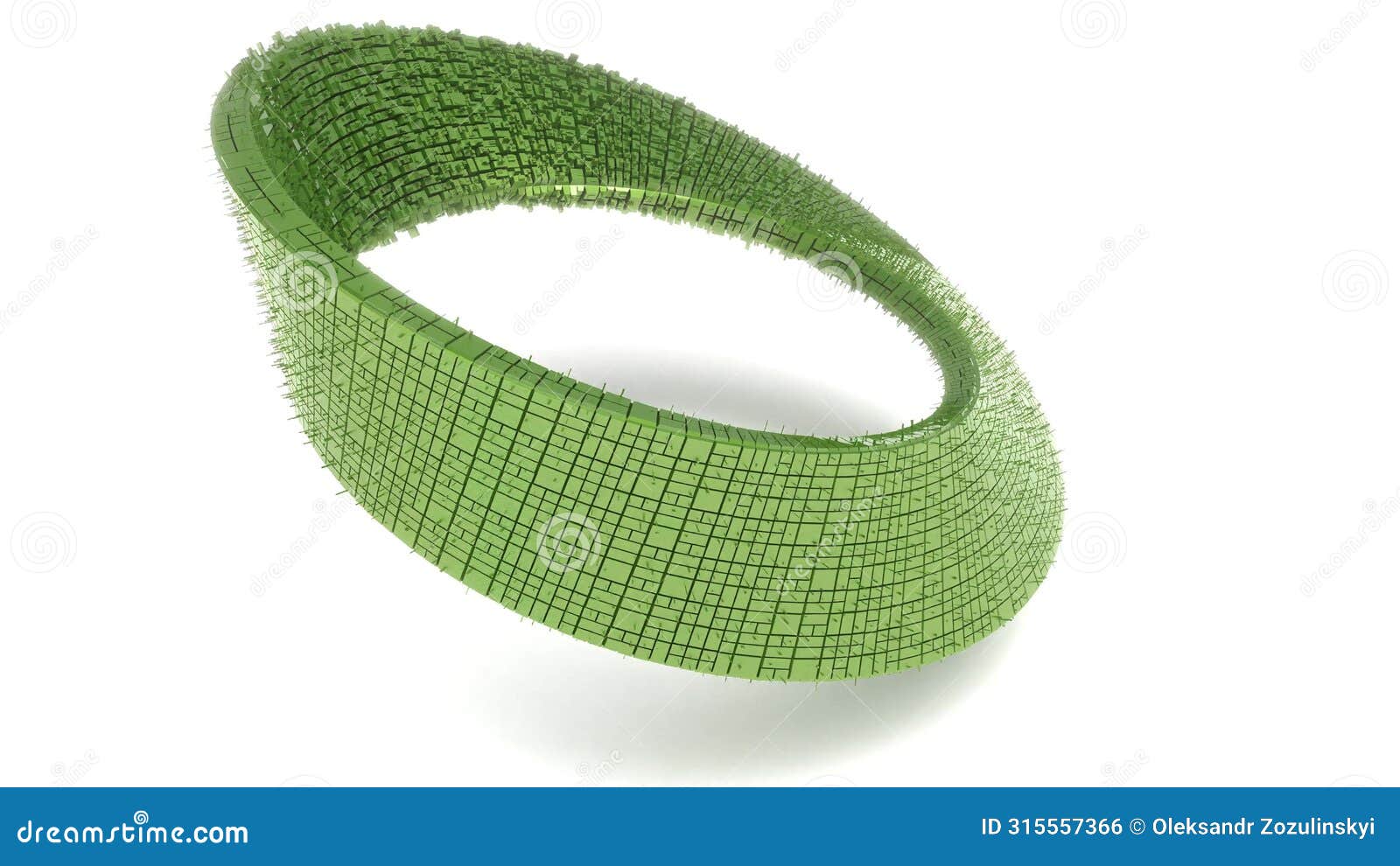 Green Mobius Stripe Transform On White Back 3d Stock Photography ...