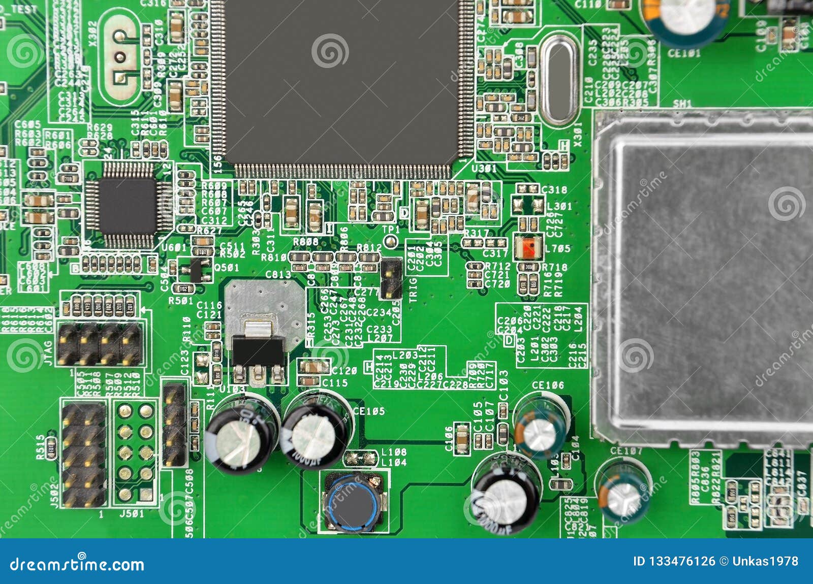 Green modem motherboard stock photo. Image of adsl, microcircuit ...