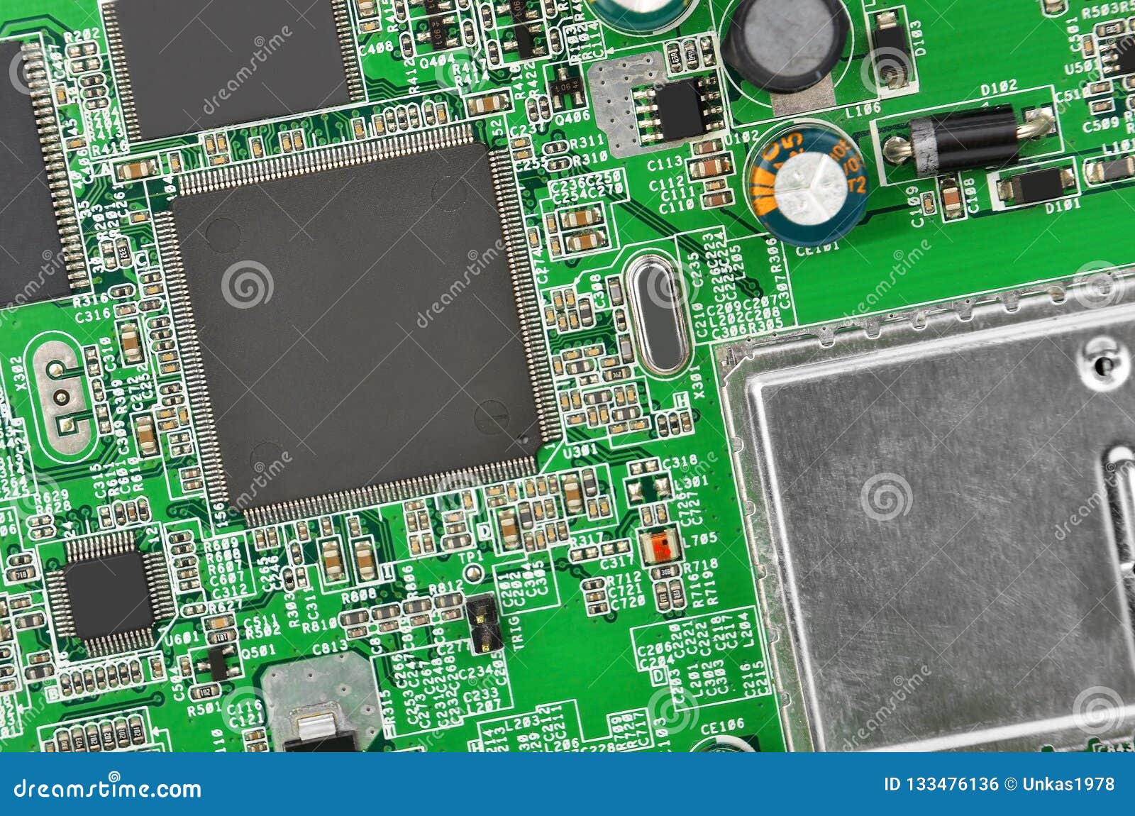 Green modem motherboard stock photo. Image of connector - 133476136