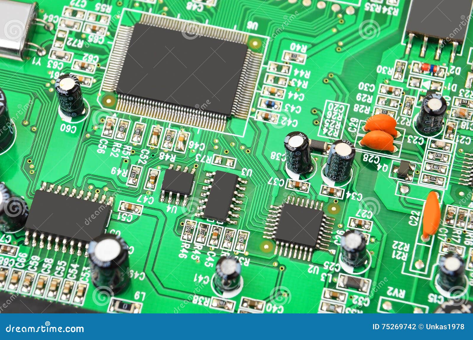 Green modem motherboard stock photo. Image of micro, microelectronics ...