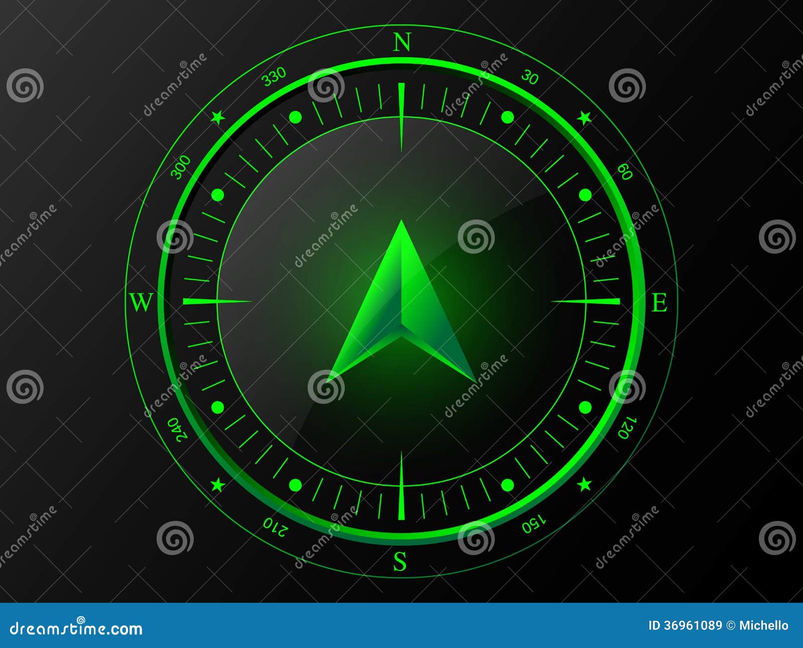 Green modern compass stock vector. Illustration of bearing - 36961089