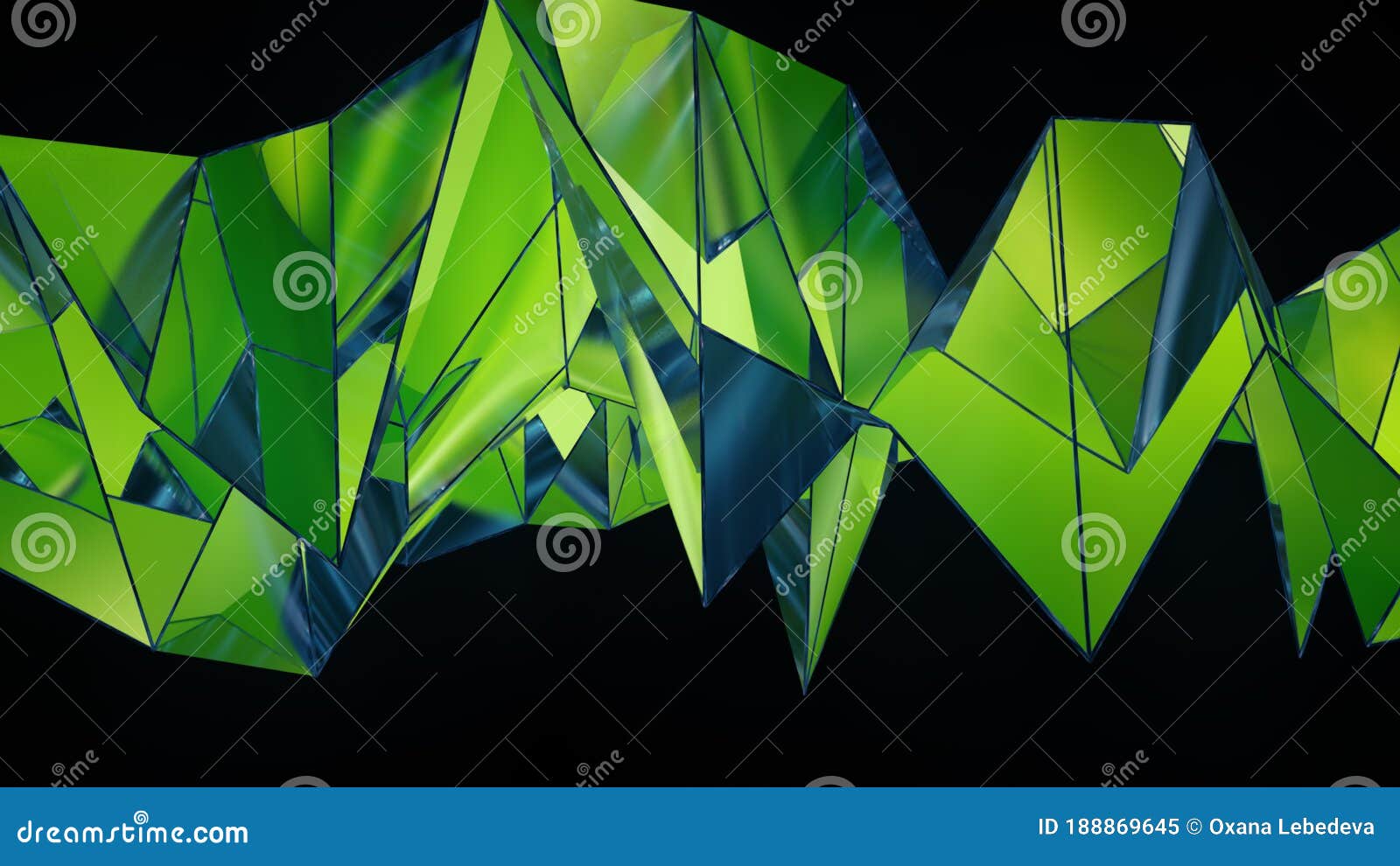 Green Modern Low Poly Background. 3D Rendering Stock Illustration ...