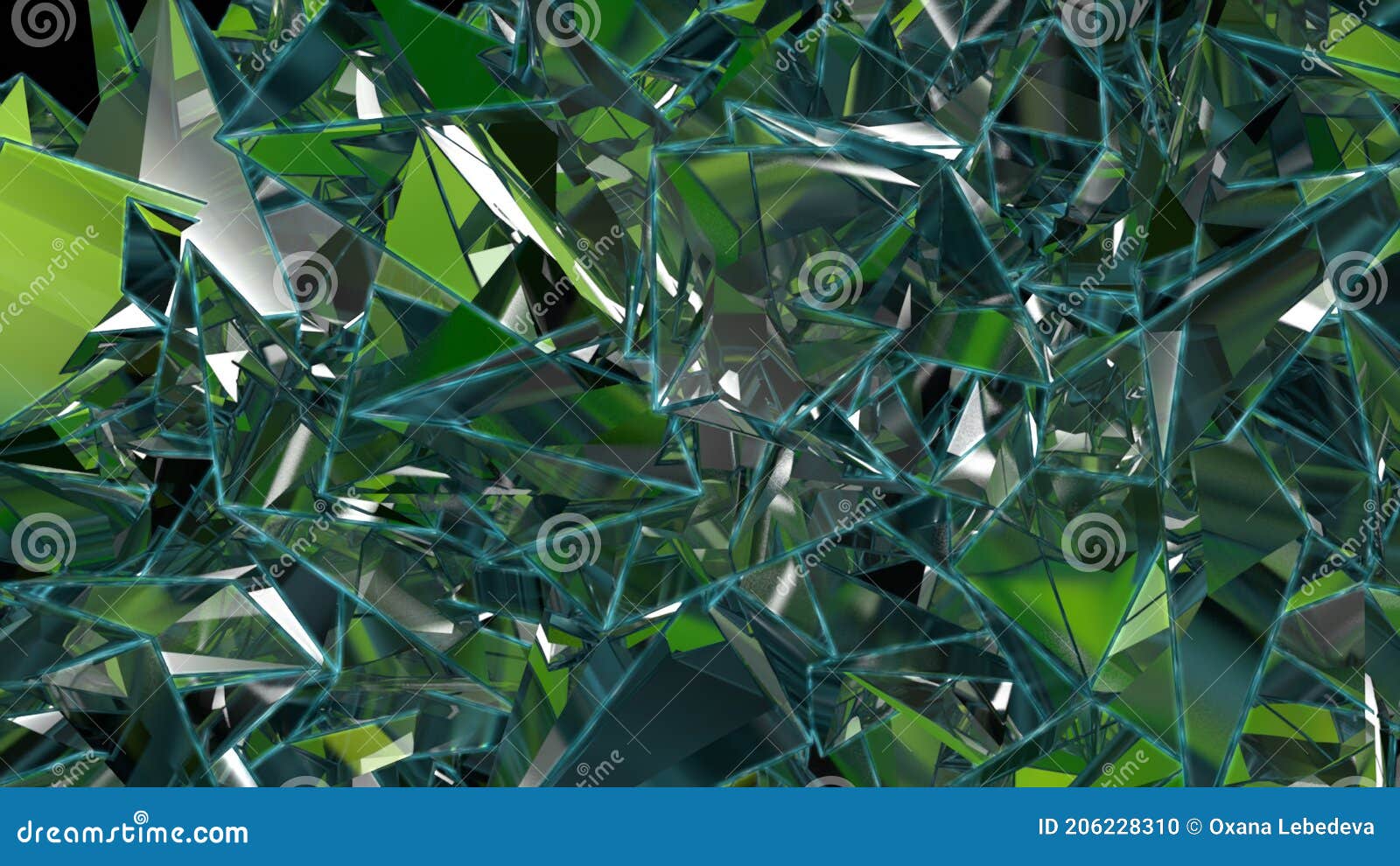 Green Modern Low Poly Background, 3D Rendering Stock Illustration ...