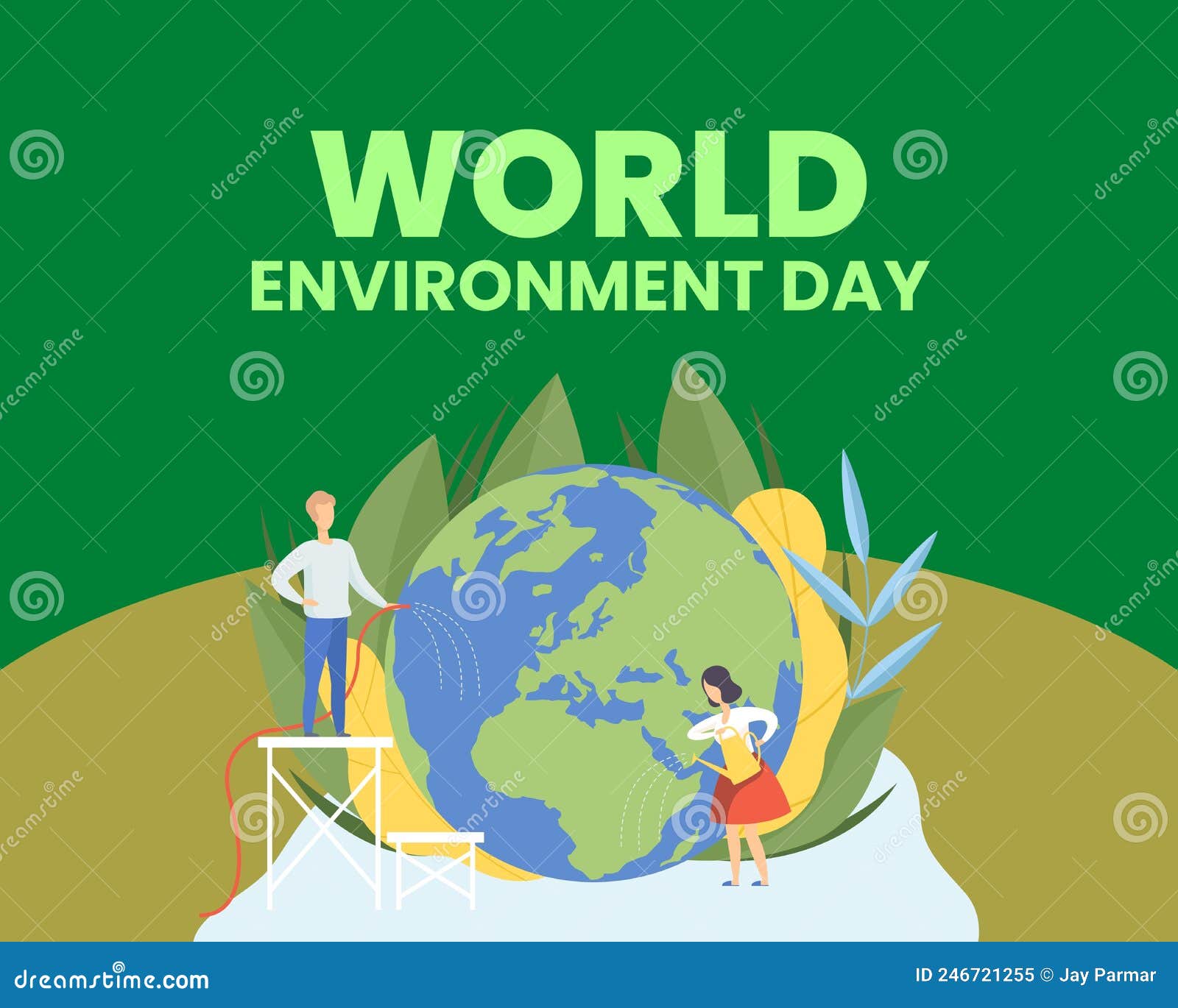 Green Modern World Environment Day Photo Collage Stock Illustration ...