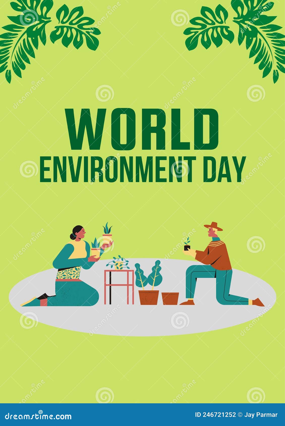 Green Modern World Environment Day (Poster Stock Illustration ...