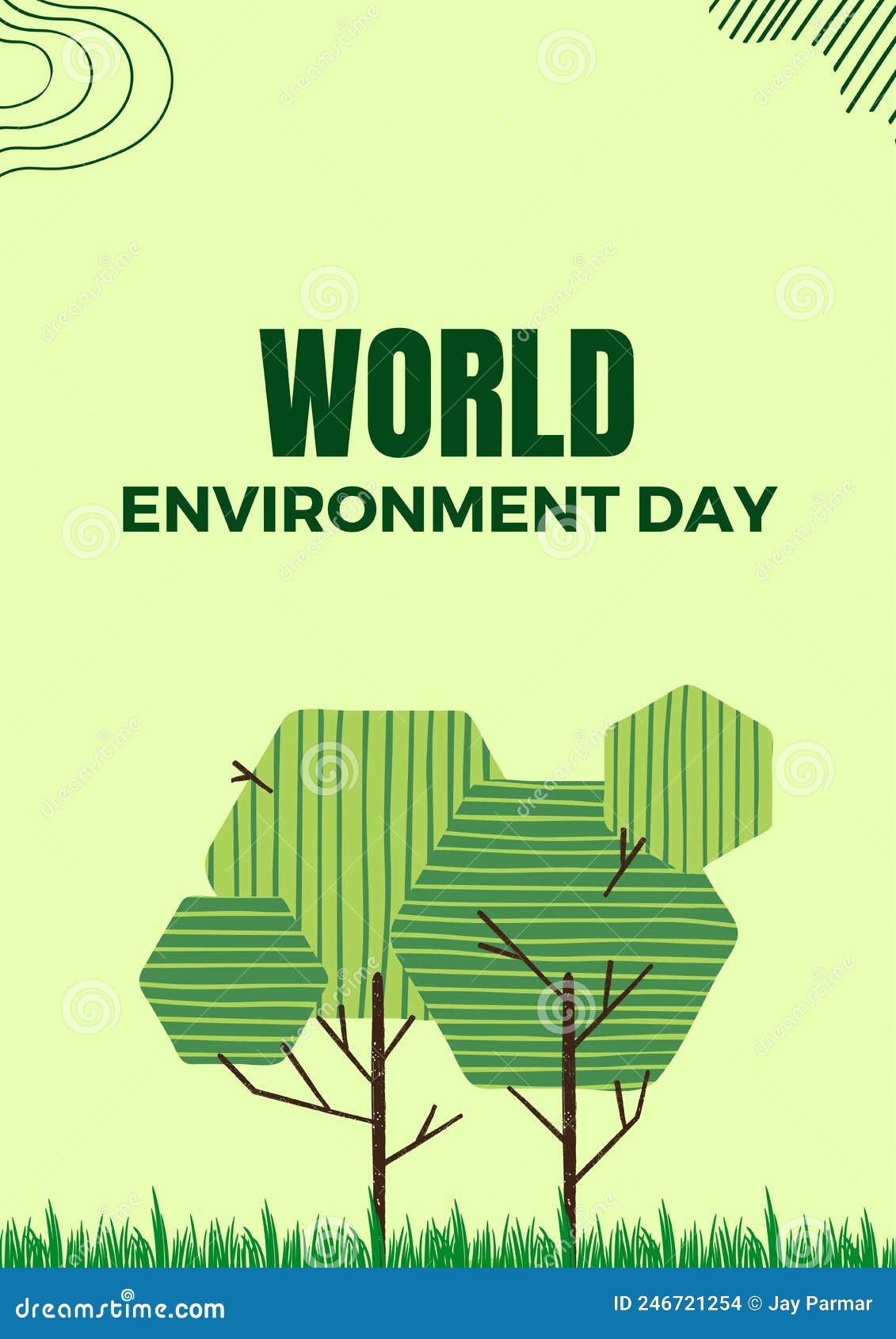 Green Modern World Environment Day (Poster Stock Illustration ...