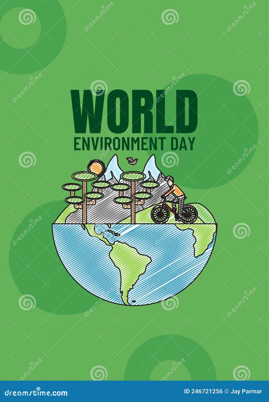 Green Modern World Environment Day Poster Stock Illustration ...