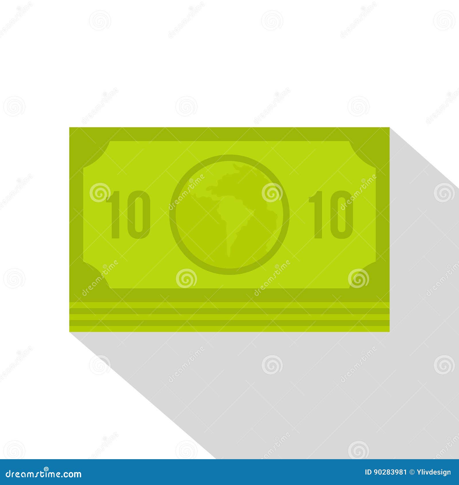 Green Money Banknote Icon, Flat Style Stock Vector - Illustration of ...