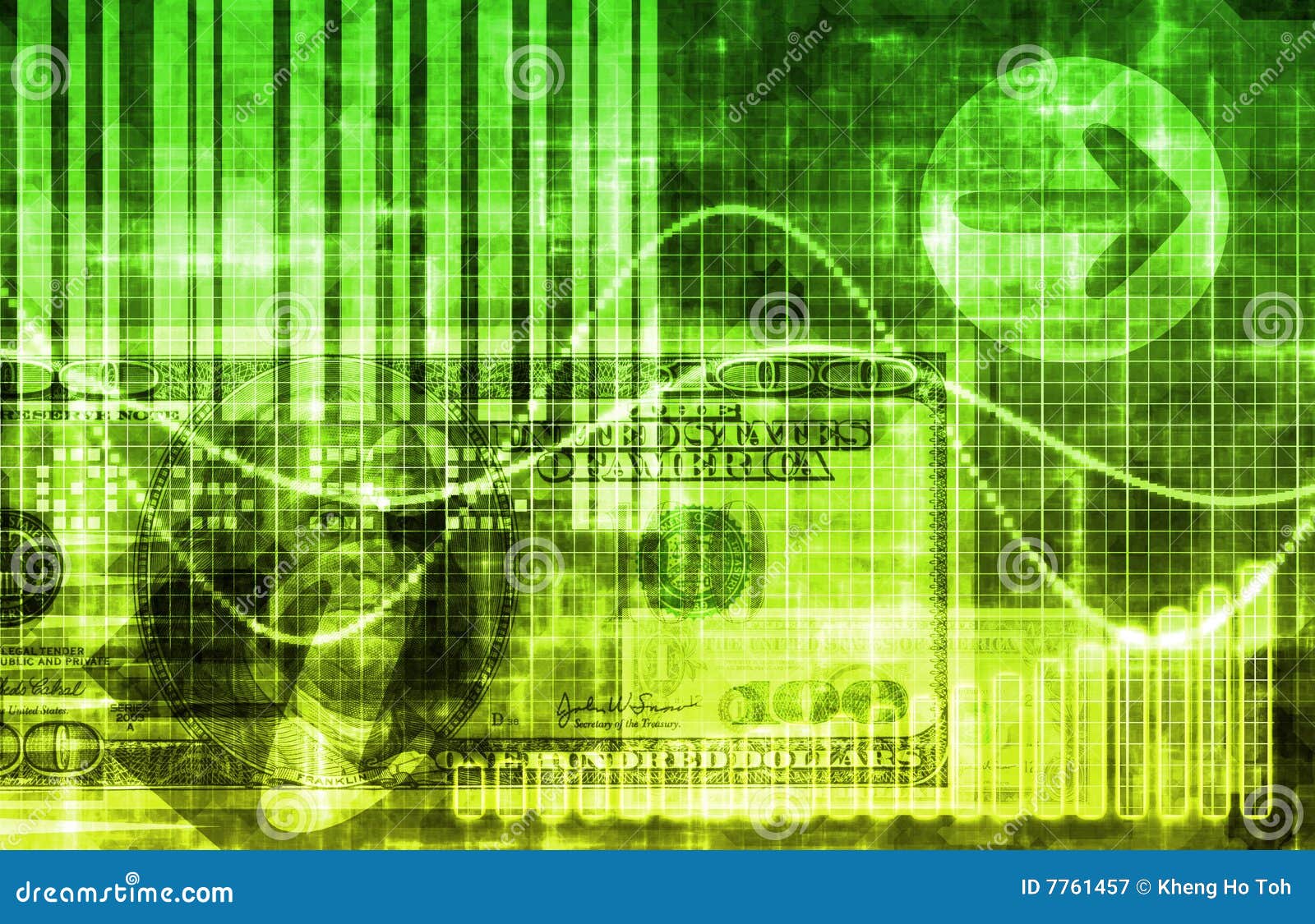 Green Money Technology Business Background Stock Illustration ...