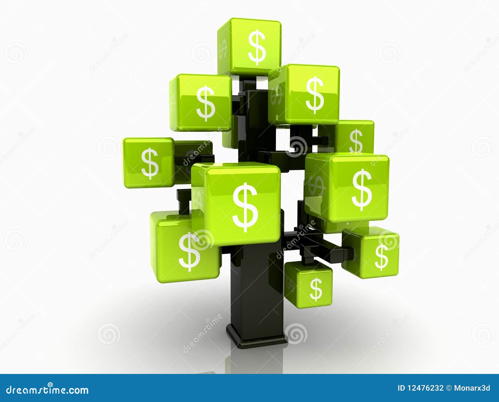 Green money tree stock illustration. Illustration of concept - 12476232