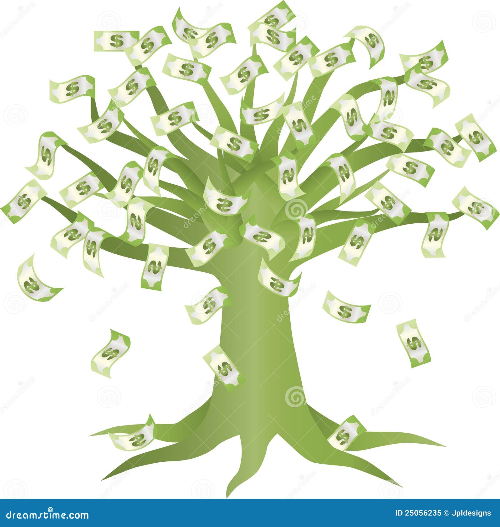 Green Money Tree Illustration Stock Vector - Illustration of leaf ...