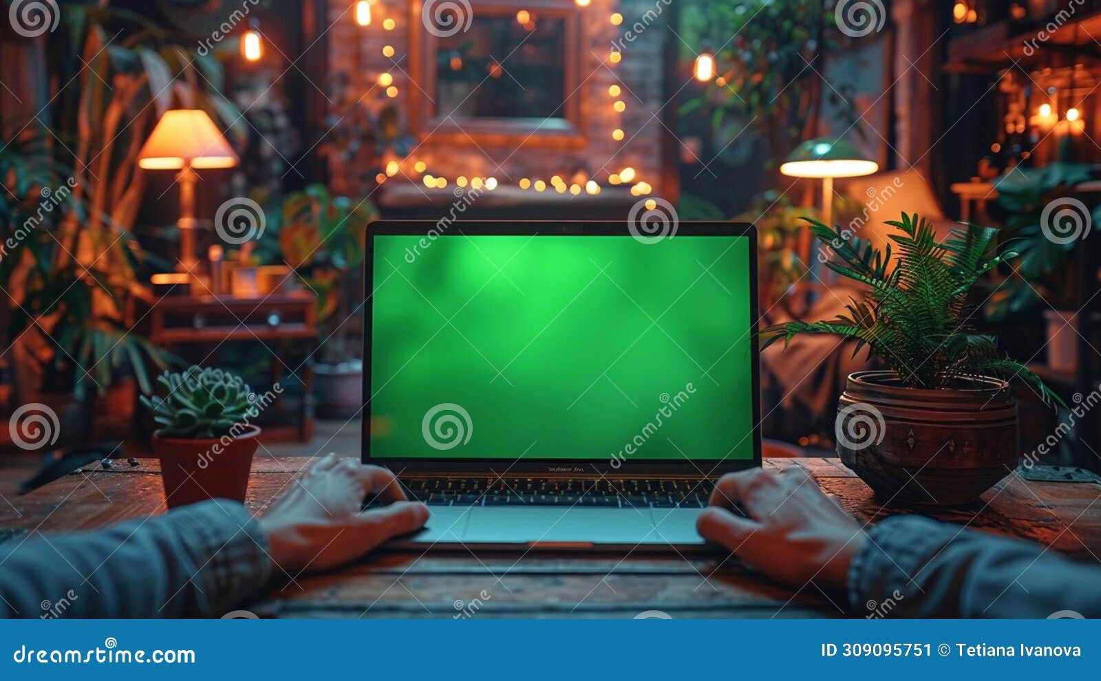 Green Monitor Suitable for Visual Effects Editing. Stock Illustration ...
