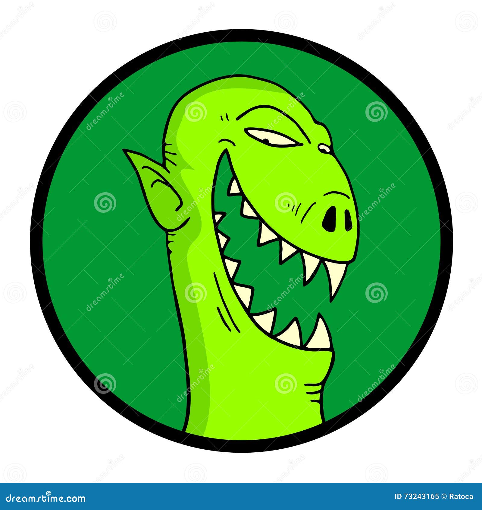 Green monster draw stock vector. Illustration of character - 73243165