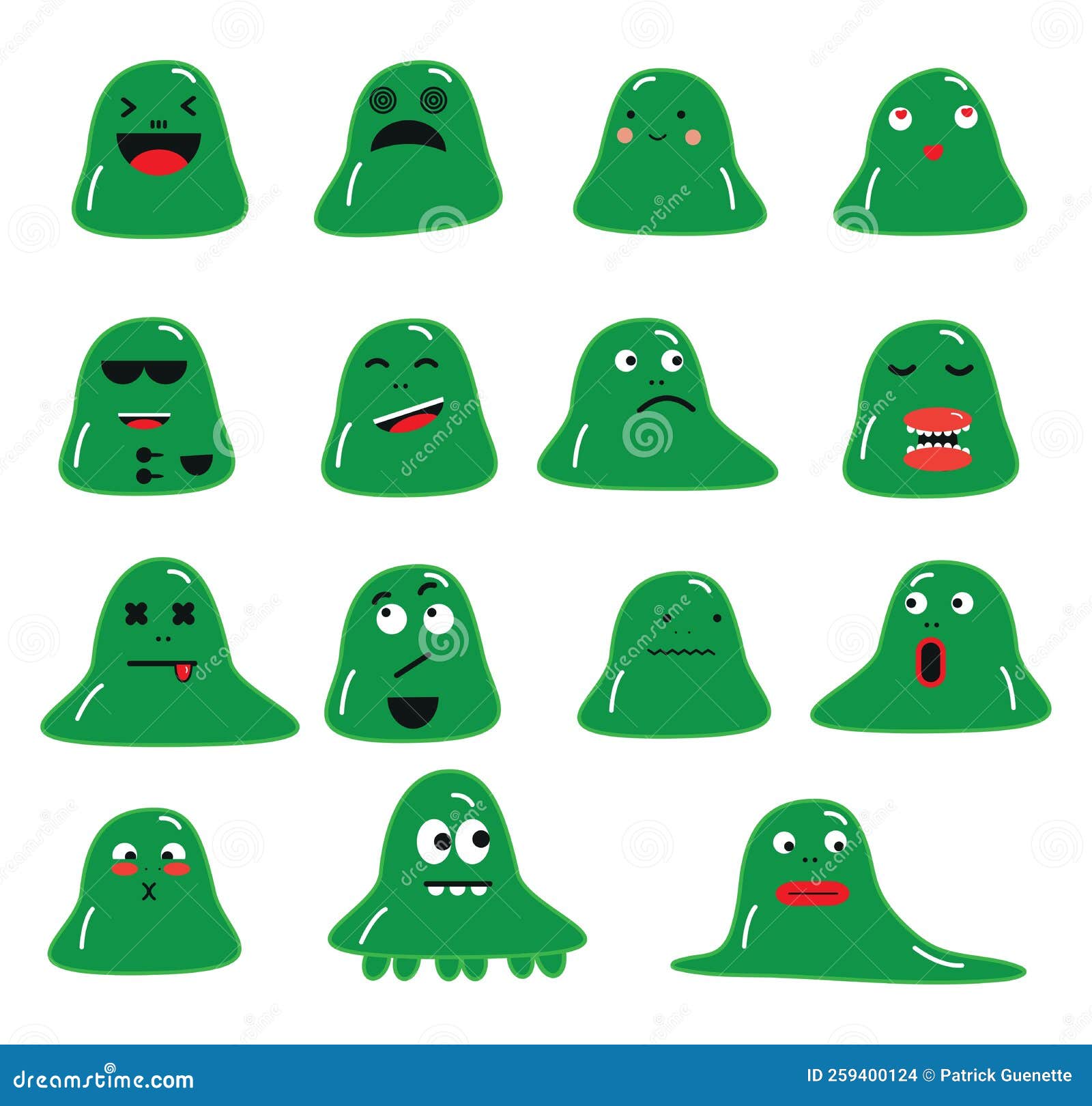 Green monster, icon stock vector. Illustration of animal - 259400124