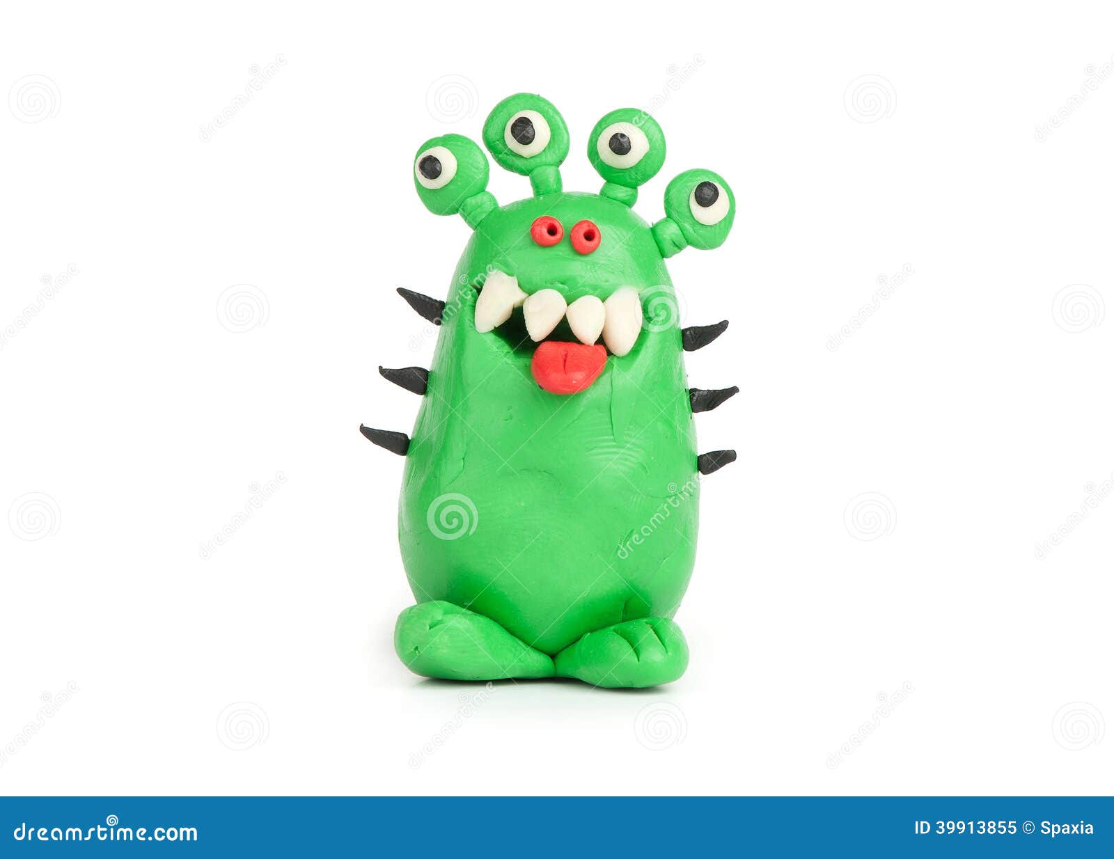 Green Monster of Plasticine Stock Image - Image of bright, background ...