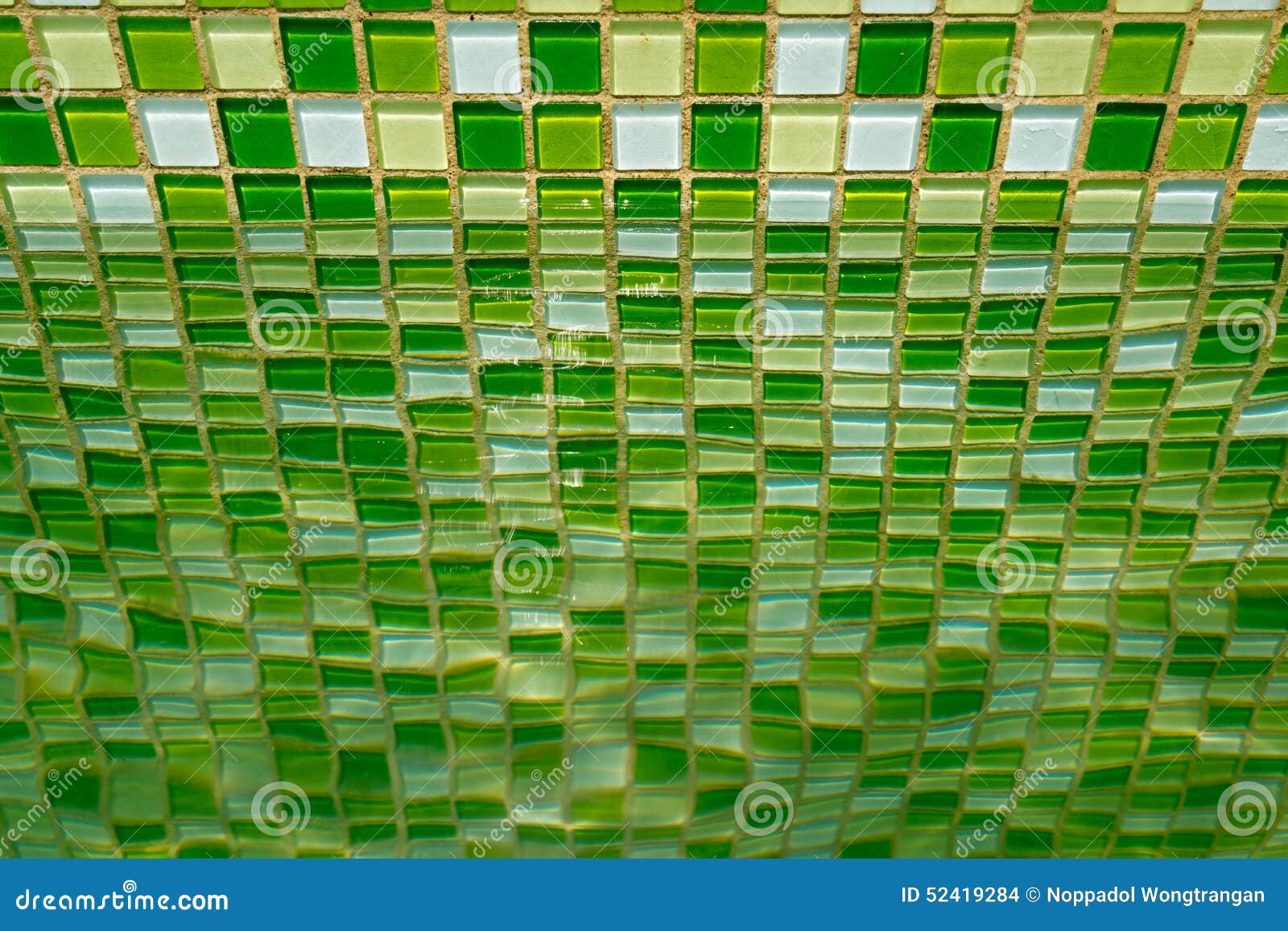 Green Mosaic Tile on the Wall of a Swimming Pool Stock Photo - Image of ...