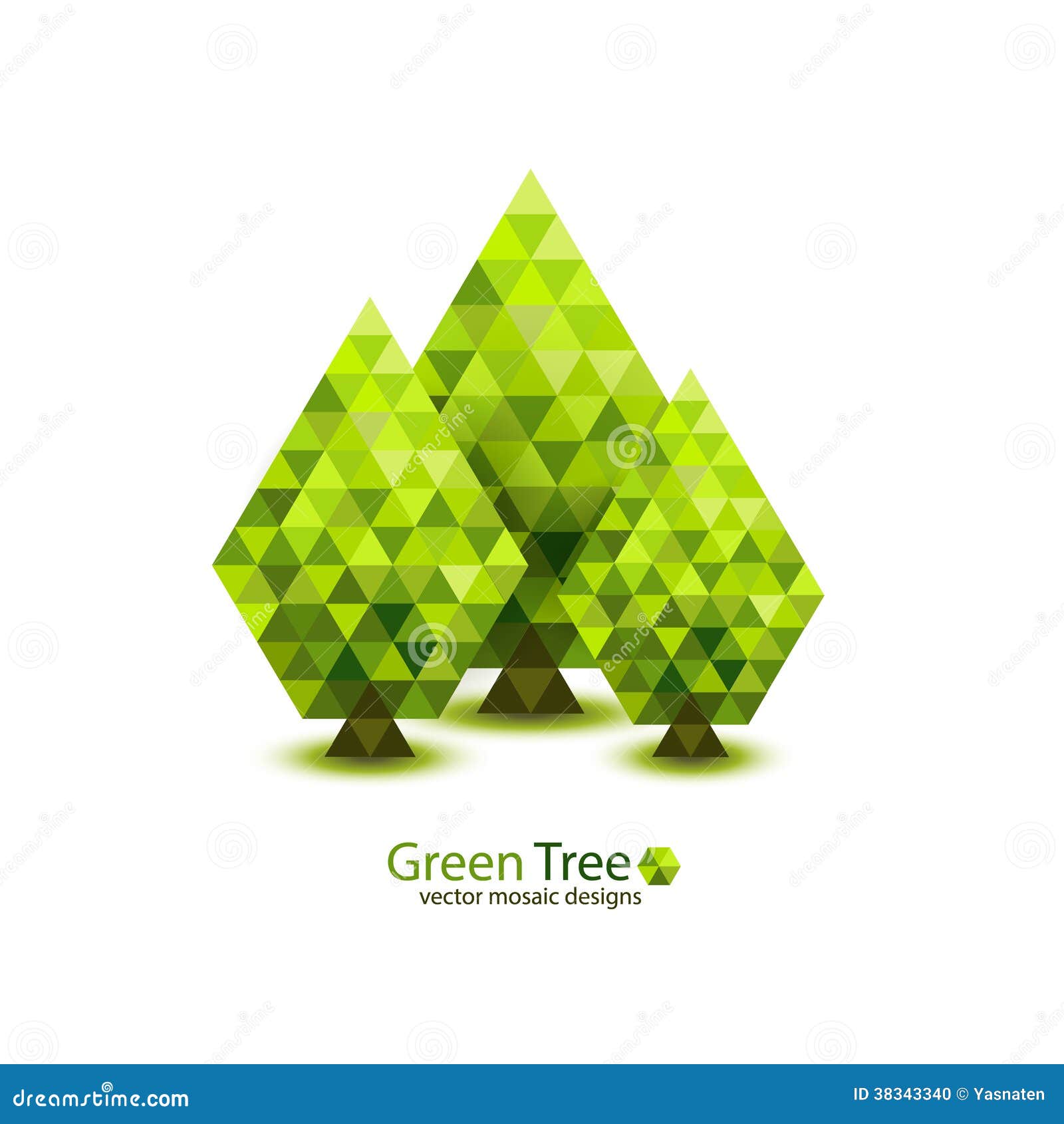 Green Mosaic Tree Ecology Design Stock Vector - Illustration of green ...