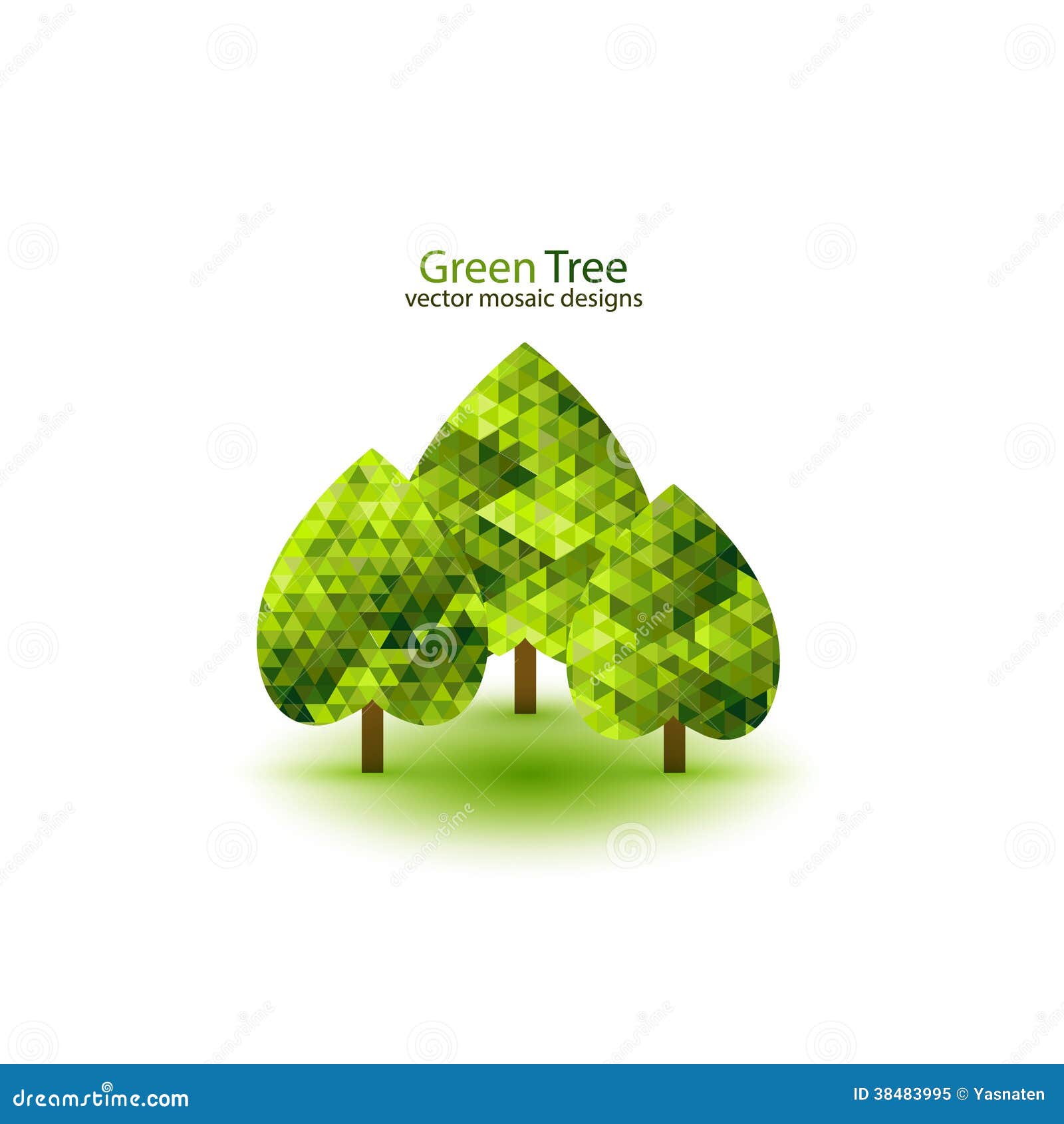 Green Mosaic Tree Ecology Design Stock Vector - Illustration of ...