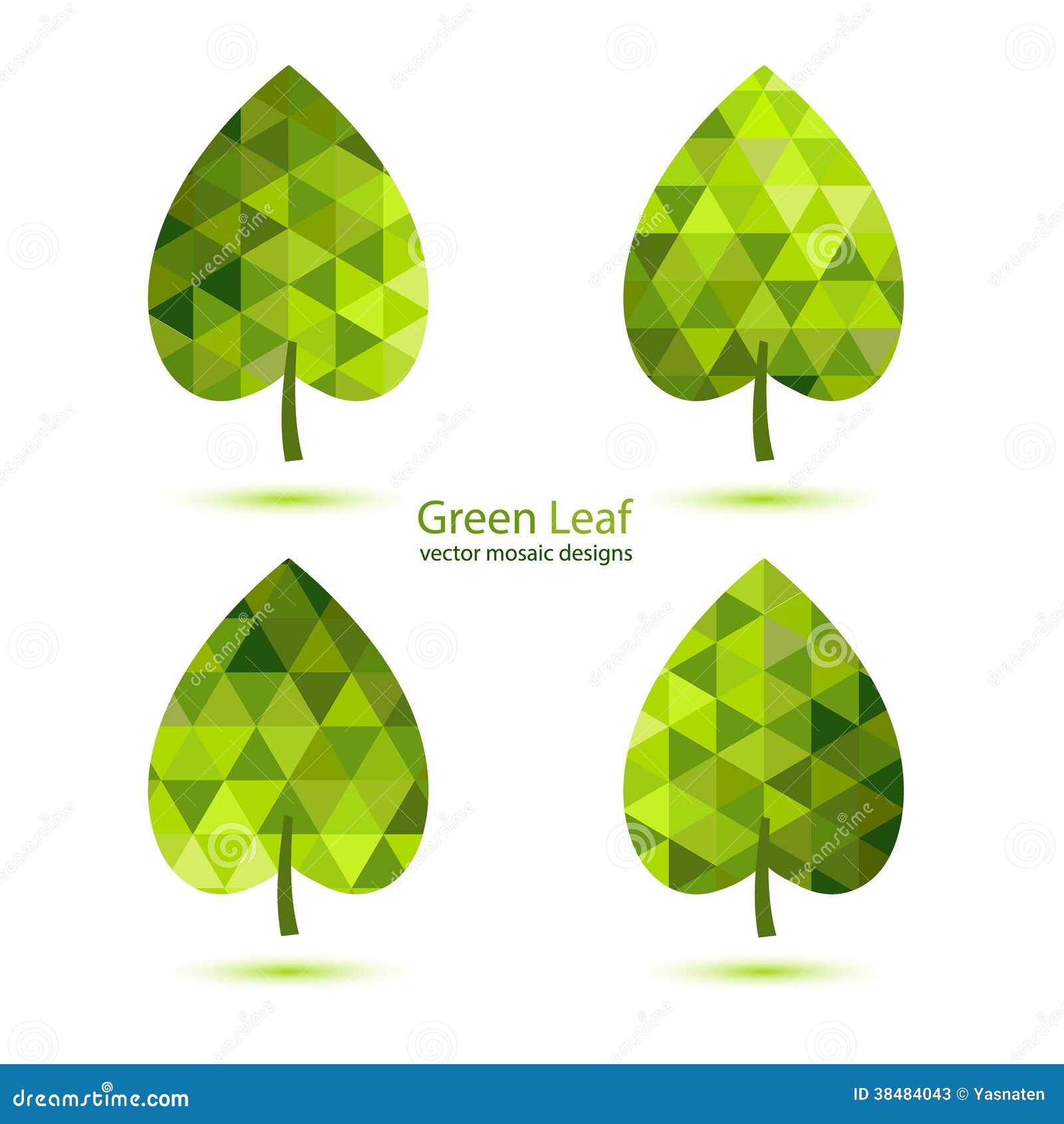 Green mosaic vector leaf stock vector. Illustration of light - 38484043