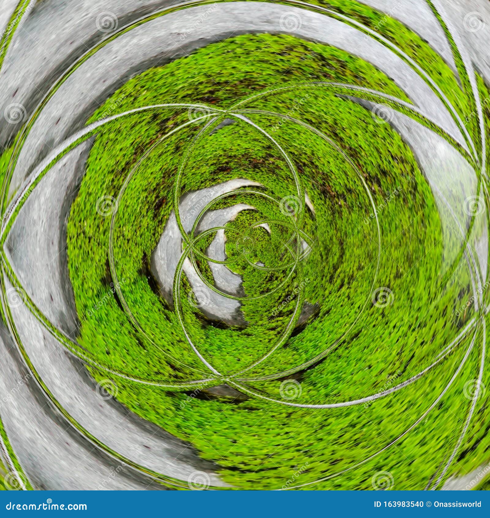 Green Moss on Rock Abstract Art Stock Illustration - Illustration of ...