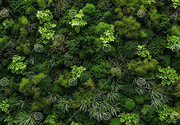 Green Moss Wall Texture for Interior Design Stock Illustration - Illustration of sustainable ...