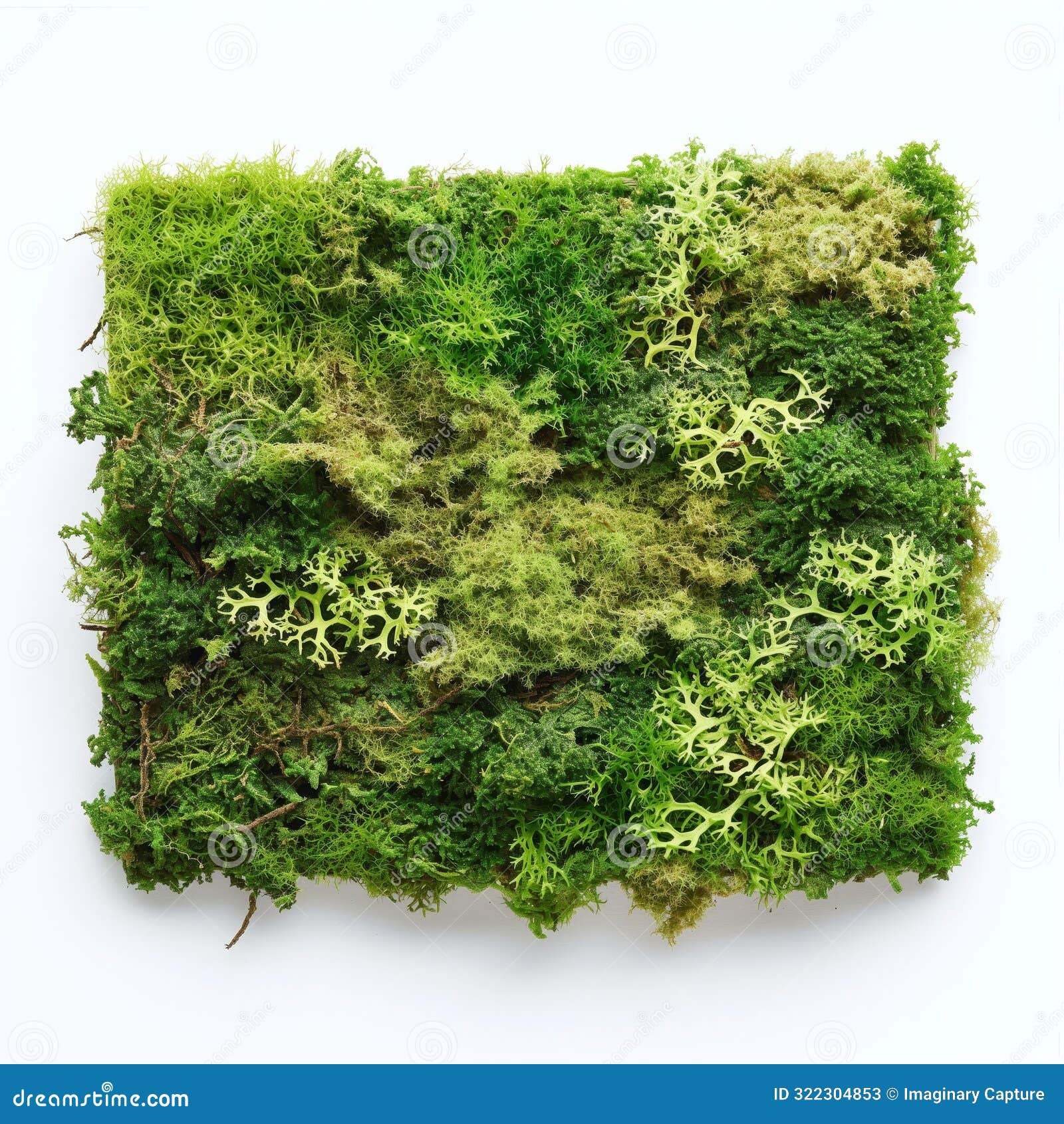 A Detailed Moss Patch Isolated on White Background Stock Image - Image ...