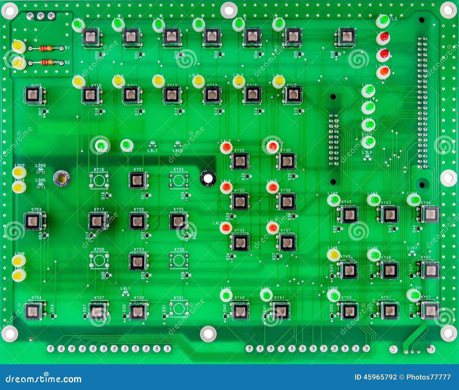 Green Motherboard and Circuit Board Stock Photo - Image of yellow ...