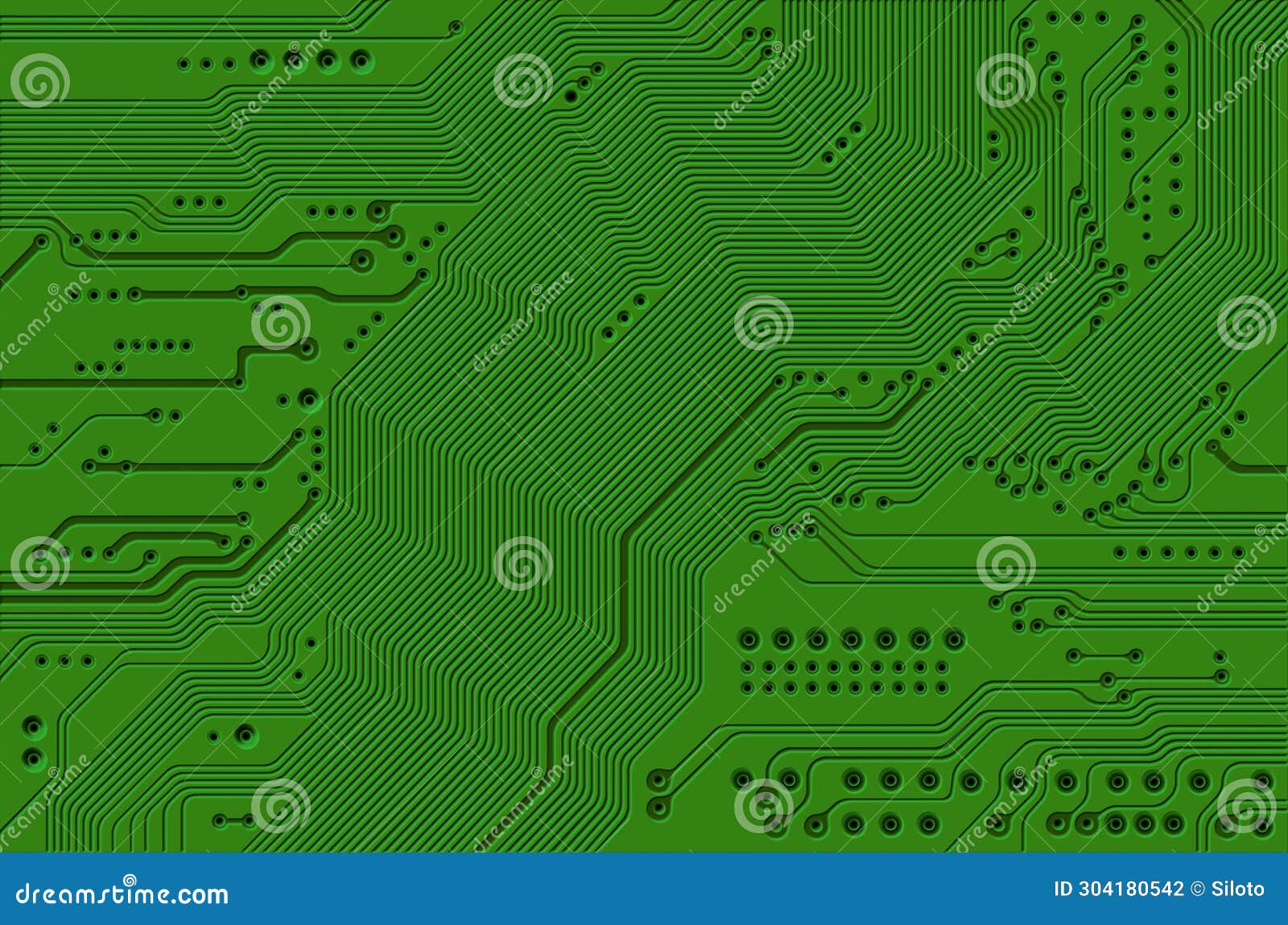 Green Motherboard, Printed Circuit Stock Photo - Image of chip ...