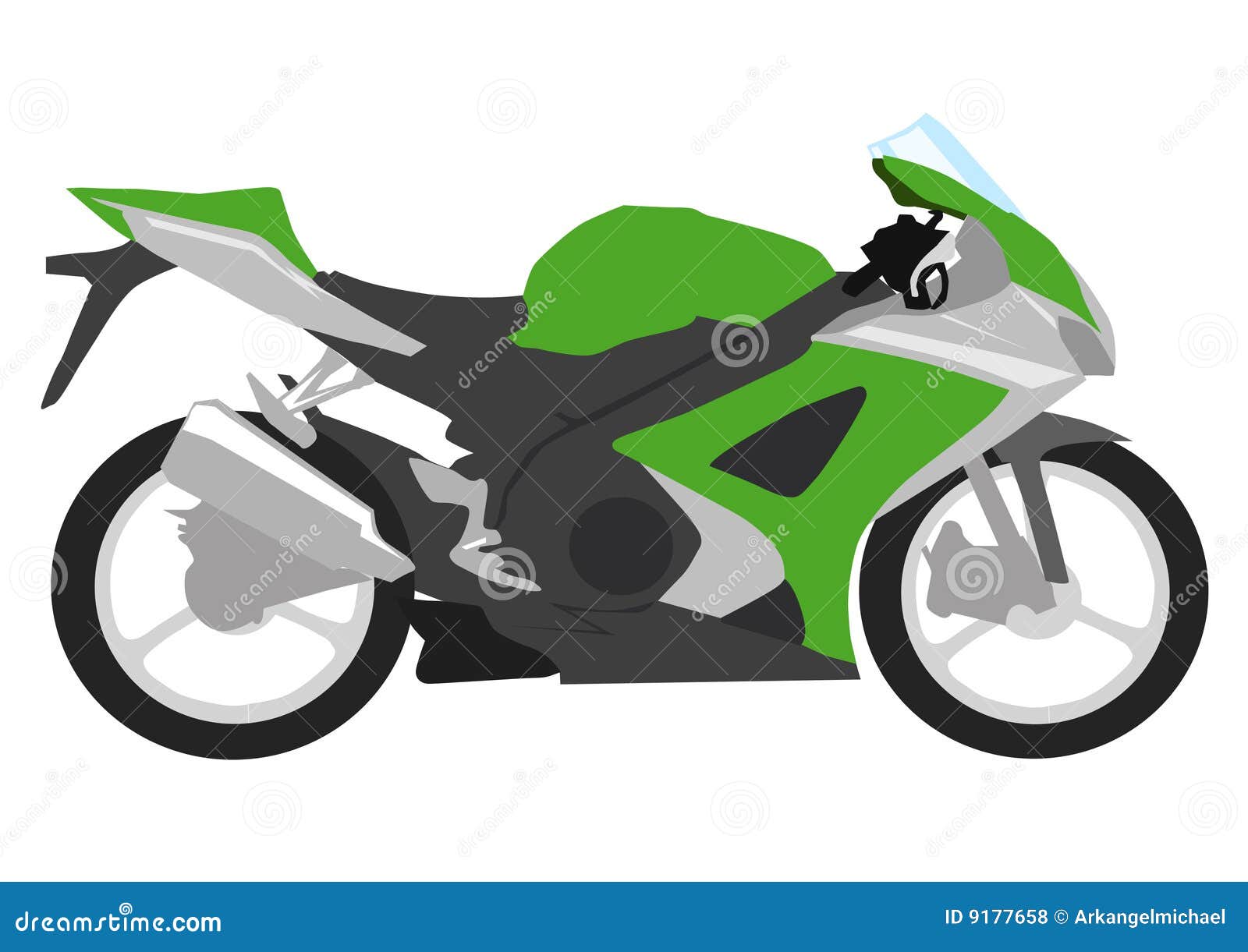 Green motorcycle stock illustration. Illustration of bike - 9177658