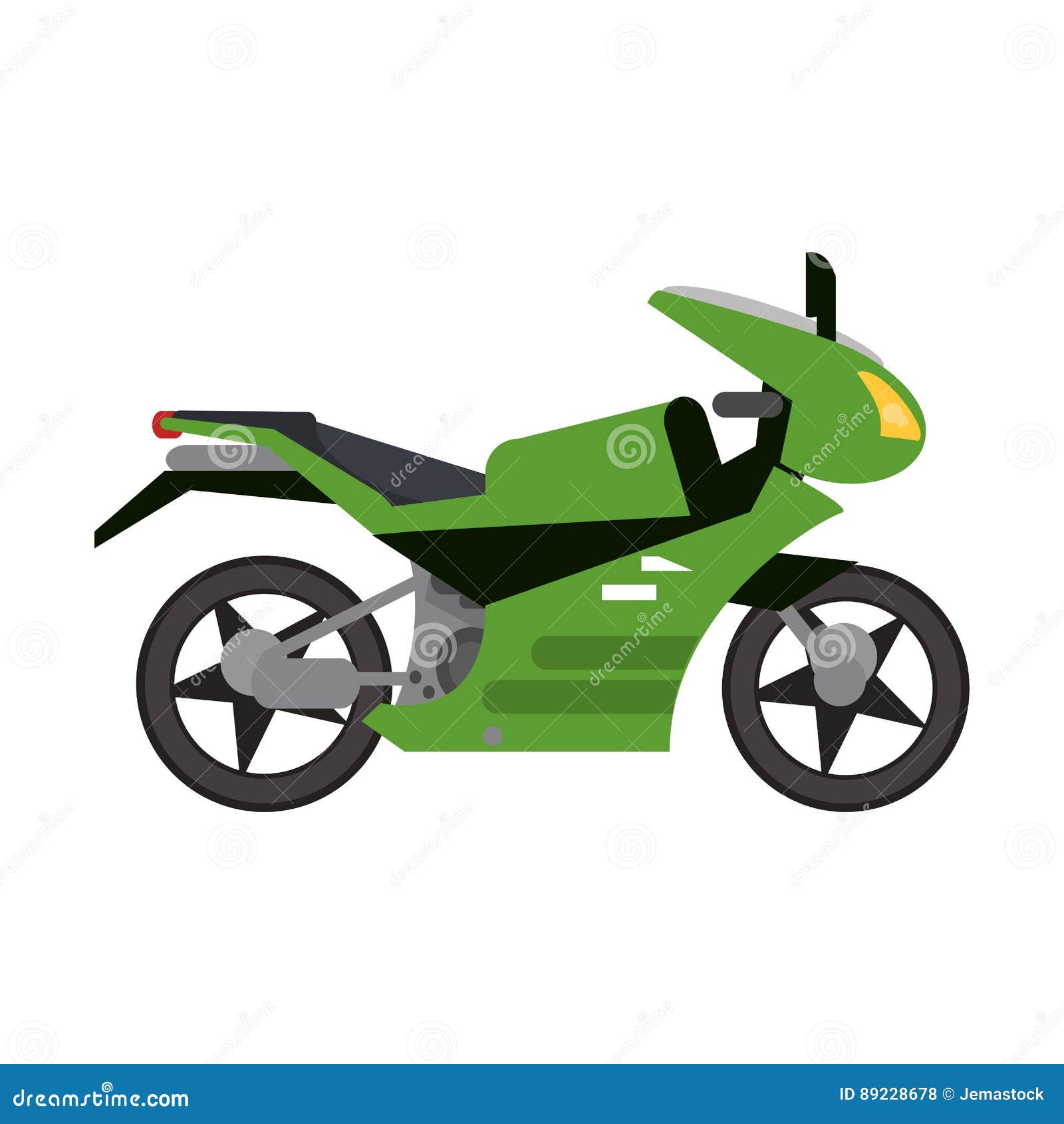 Green Motorcycle Transport Style Royalty-Free Cartoon | CartoonDealer ...