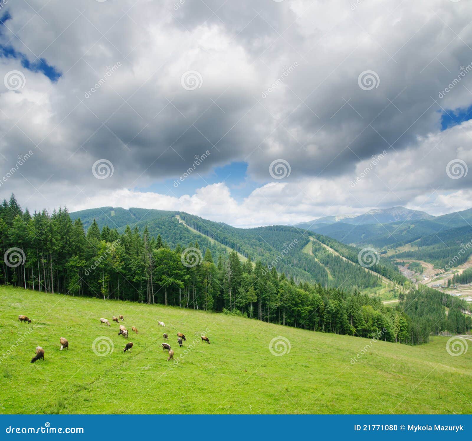 Green mountain landscape stock photo. Image of blue, highlands - 21771080