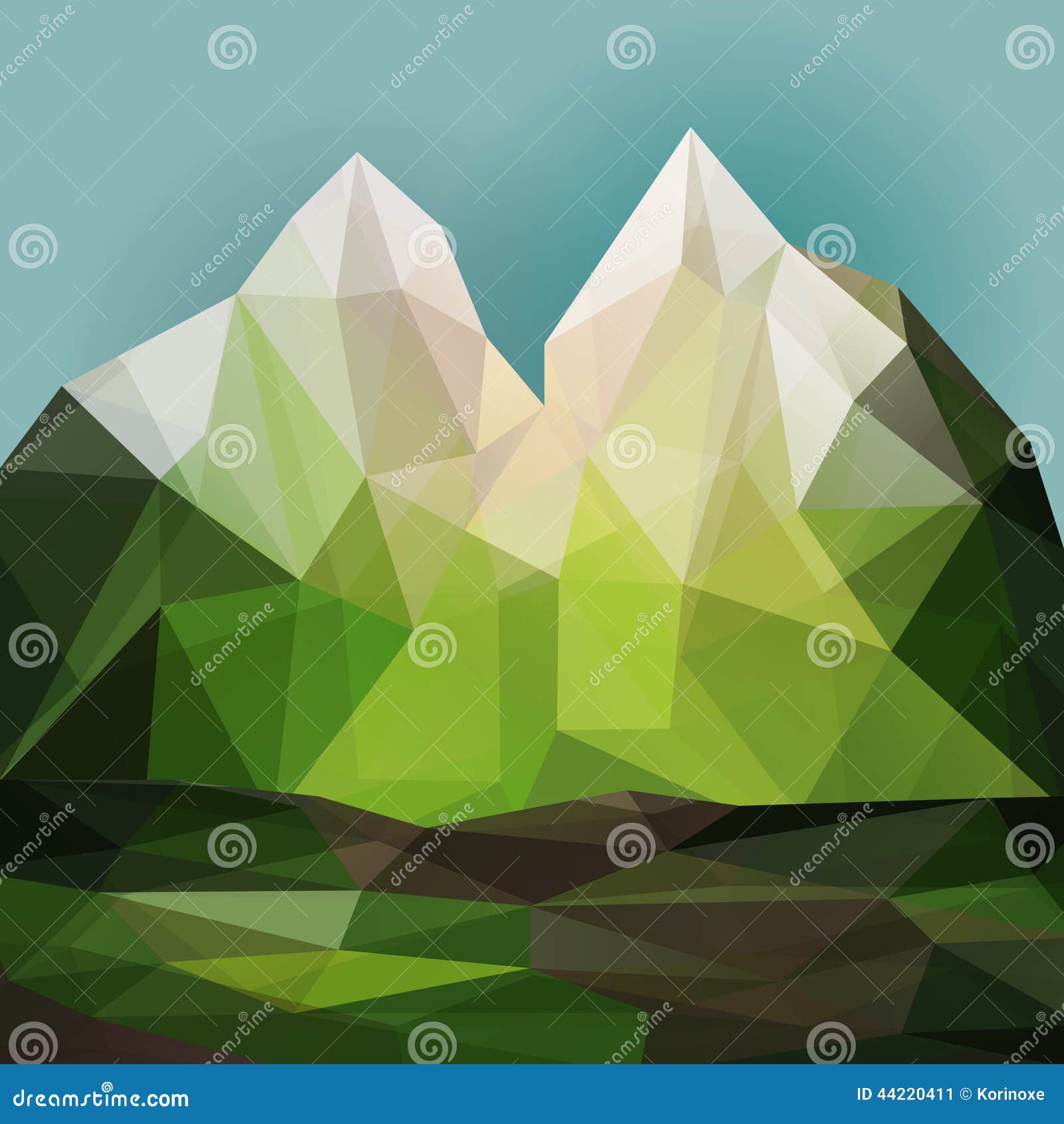 Green mountain landscape stock vector. Illustration of hill - 44220411