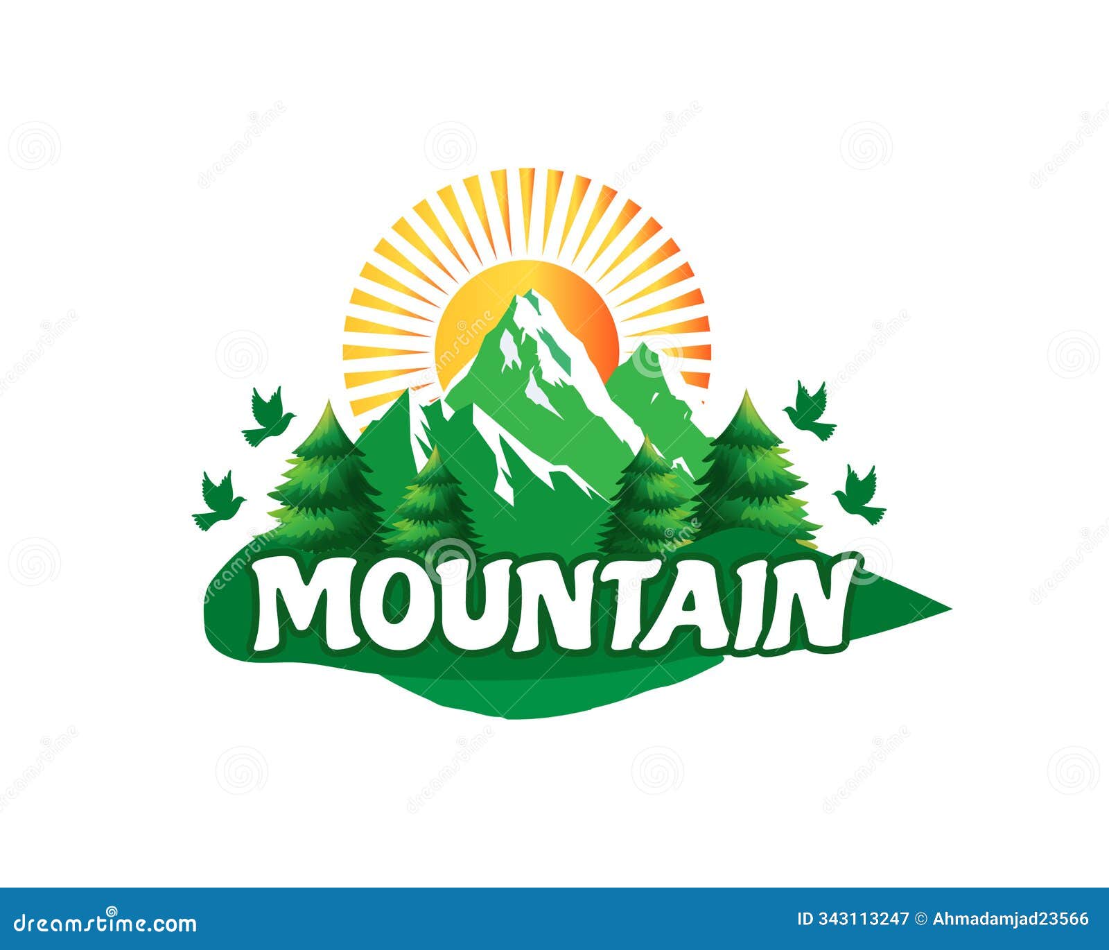 Green mountain logo design stock illustration. Illustration of idea ...